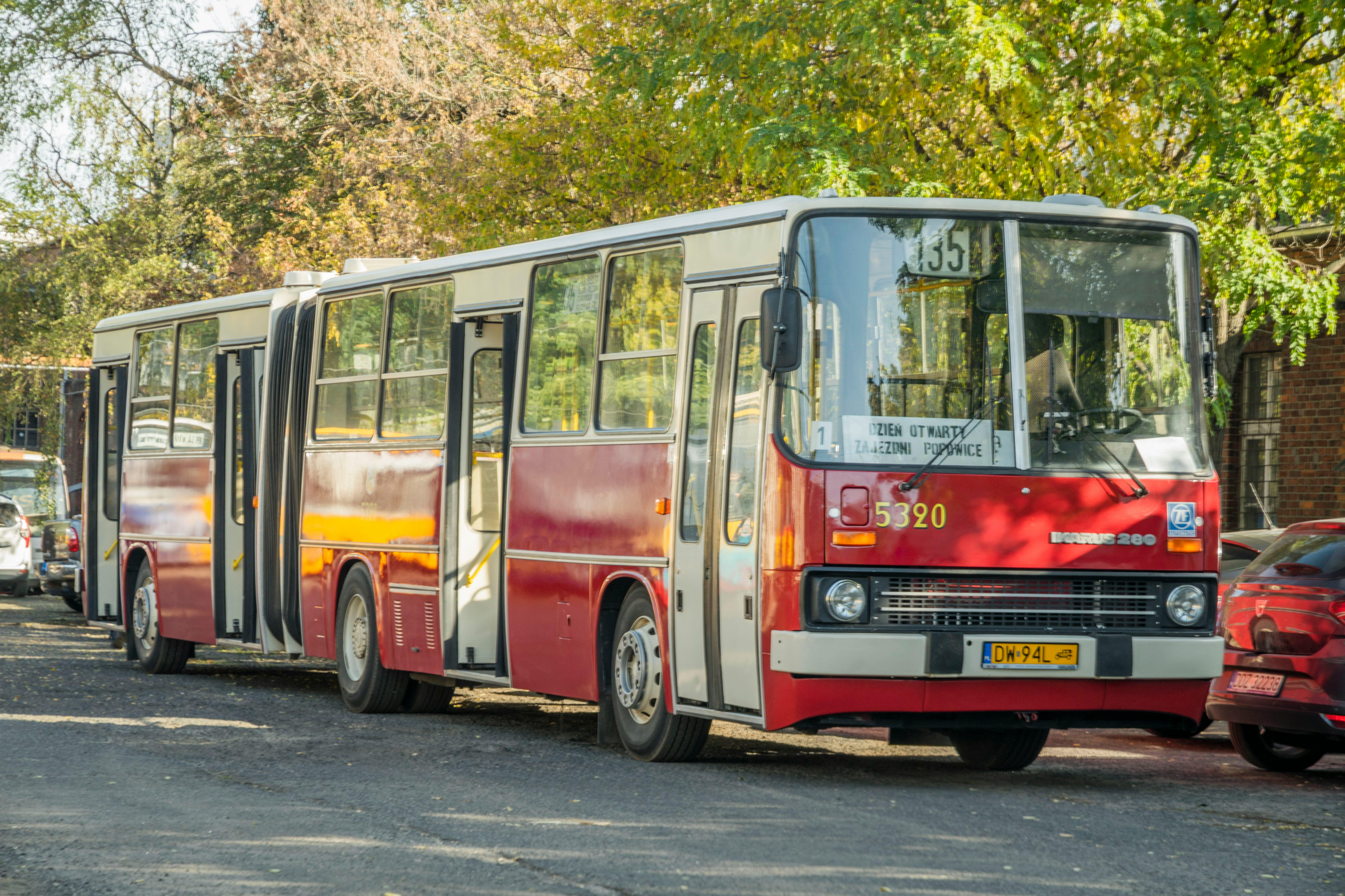 Classic Polish Bus in Wrocław Street Scene · Free Stock Photo