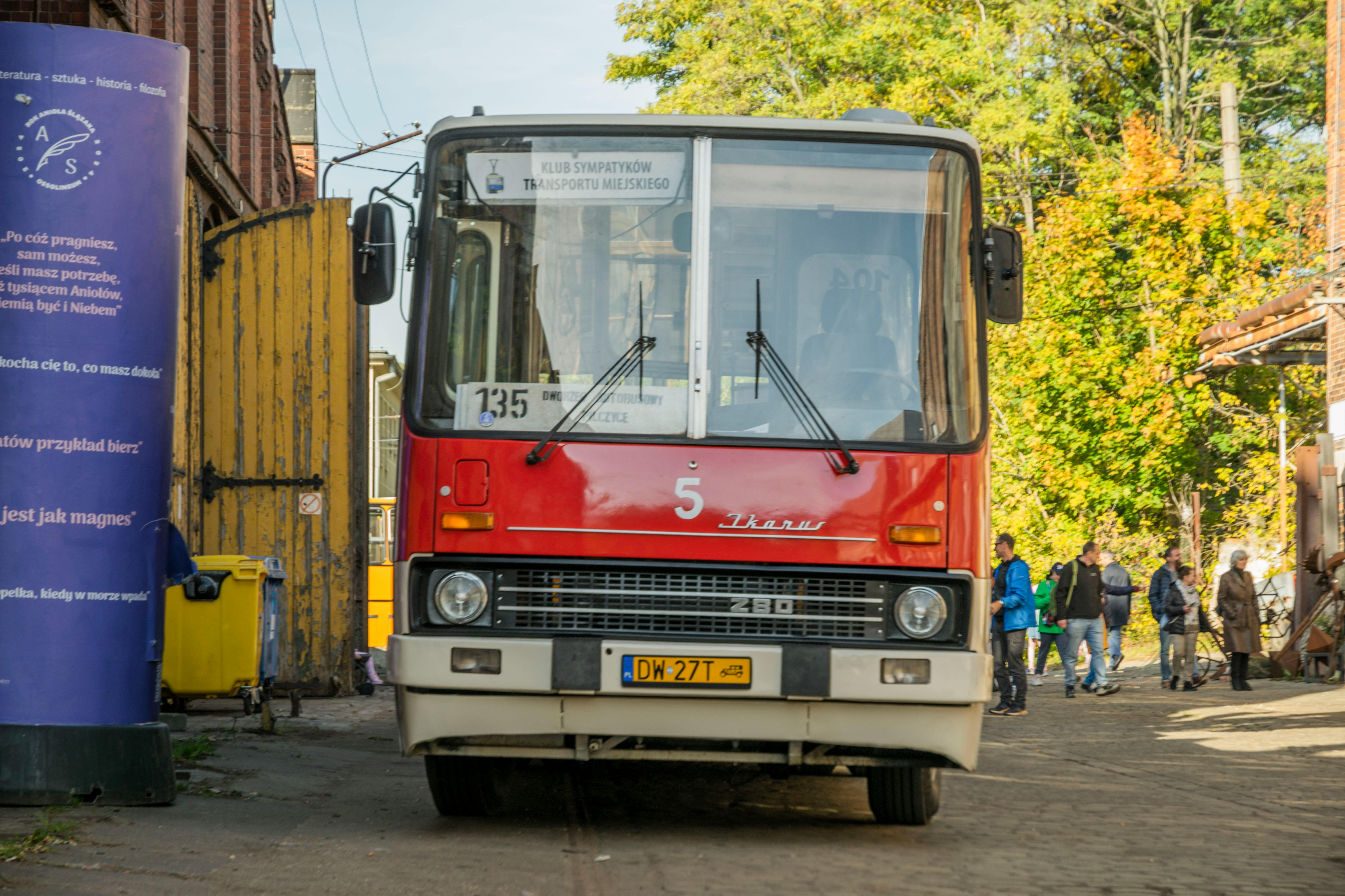 Vintage Bus in Wrocław Urban Setting · Free Stock Photo