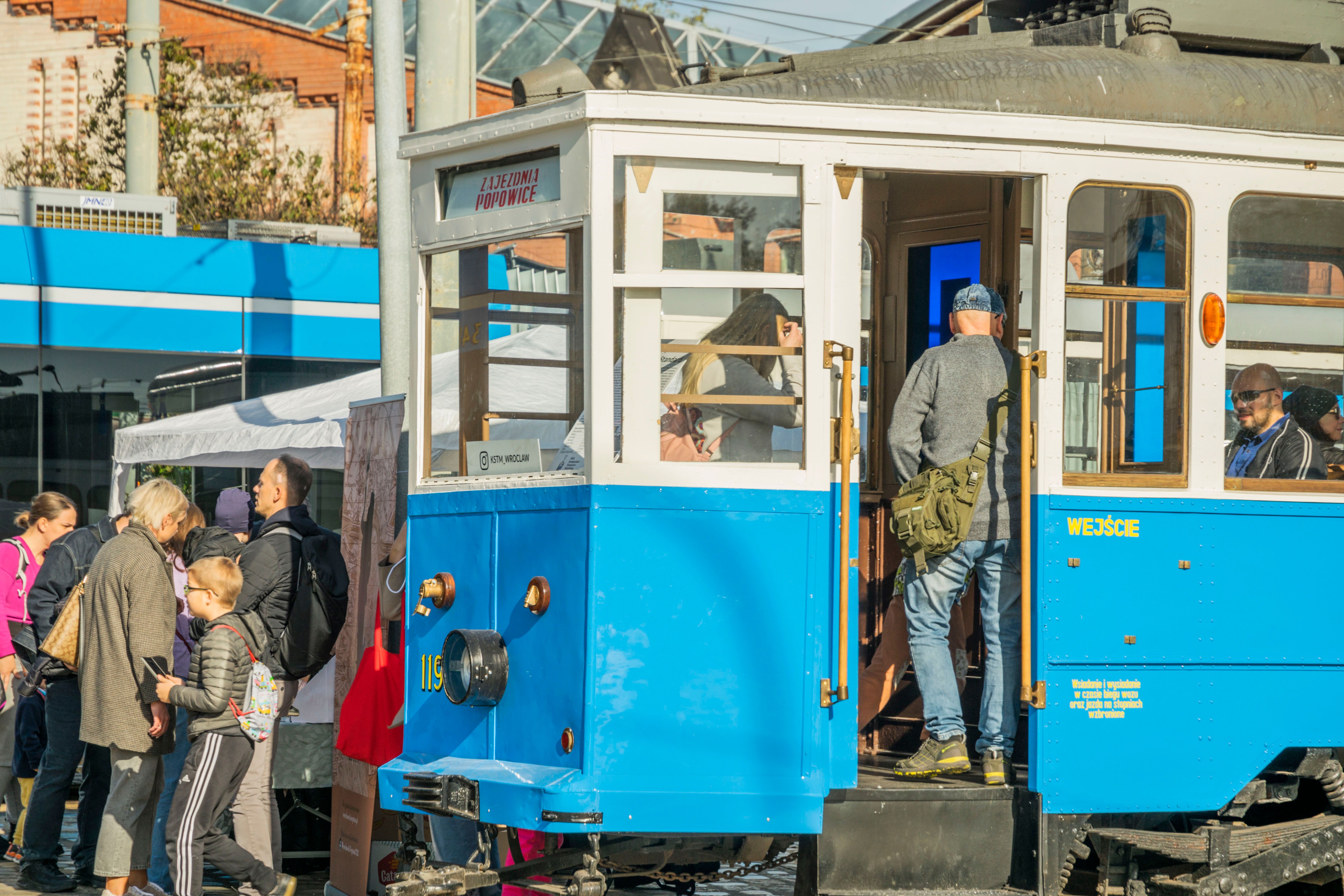Historic Tram Scene in Wrocław City Center · Free Stock Photo