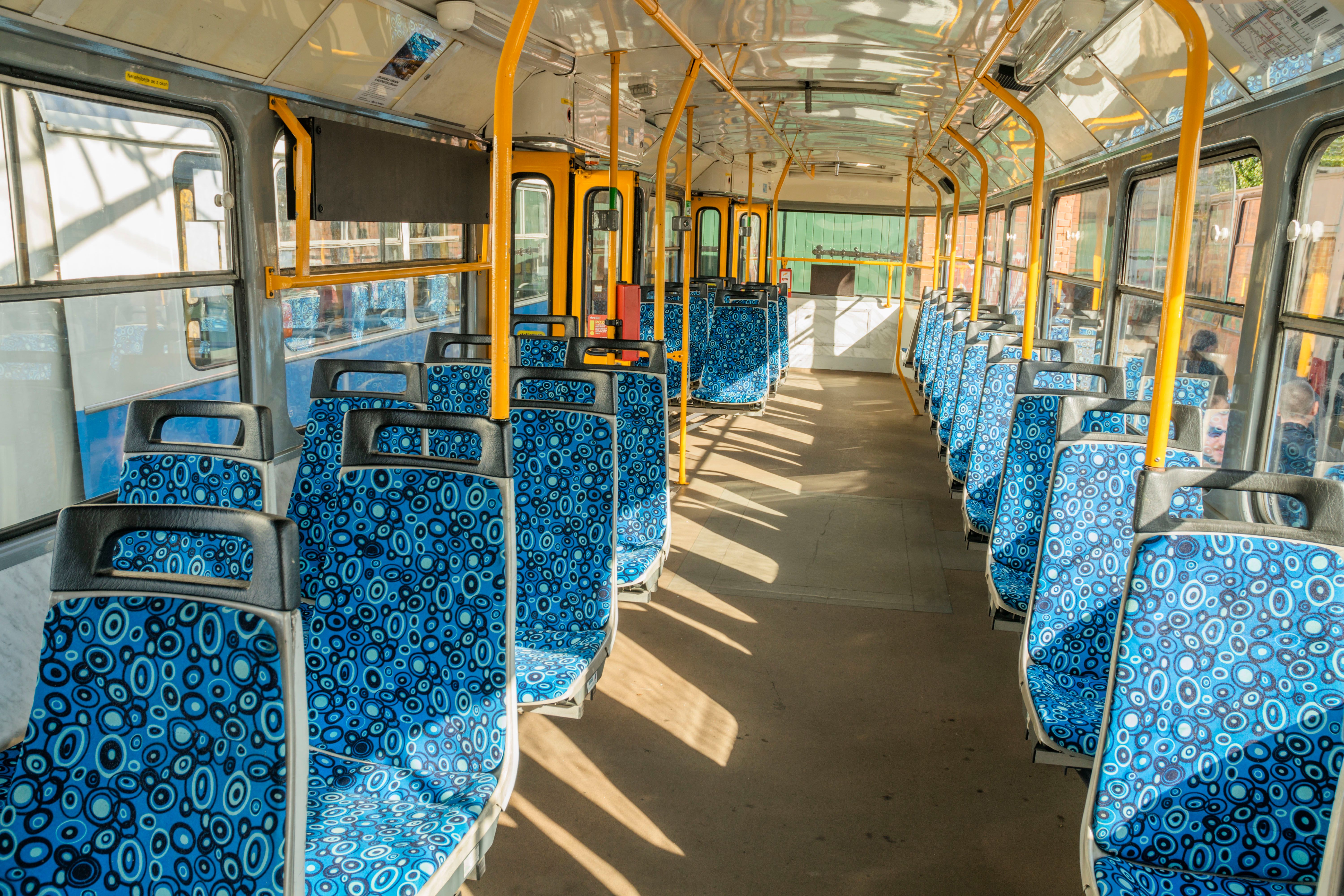 Sunny Day Inside Empty Wrocław Tram Interior · Free Stock Photo