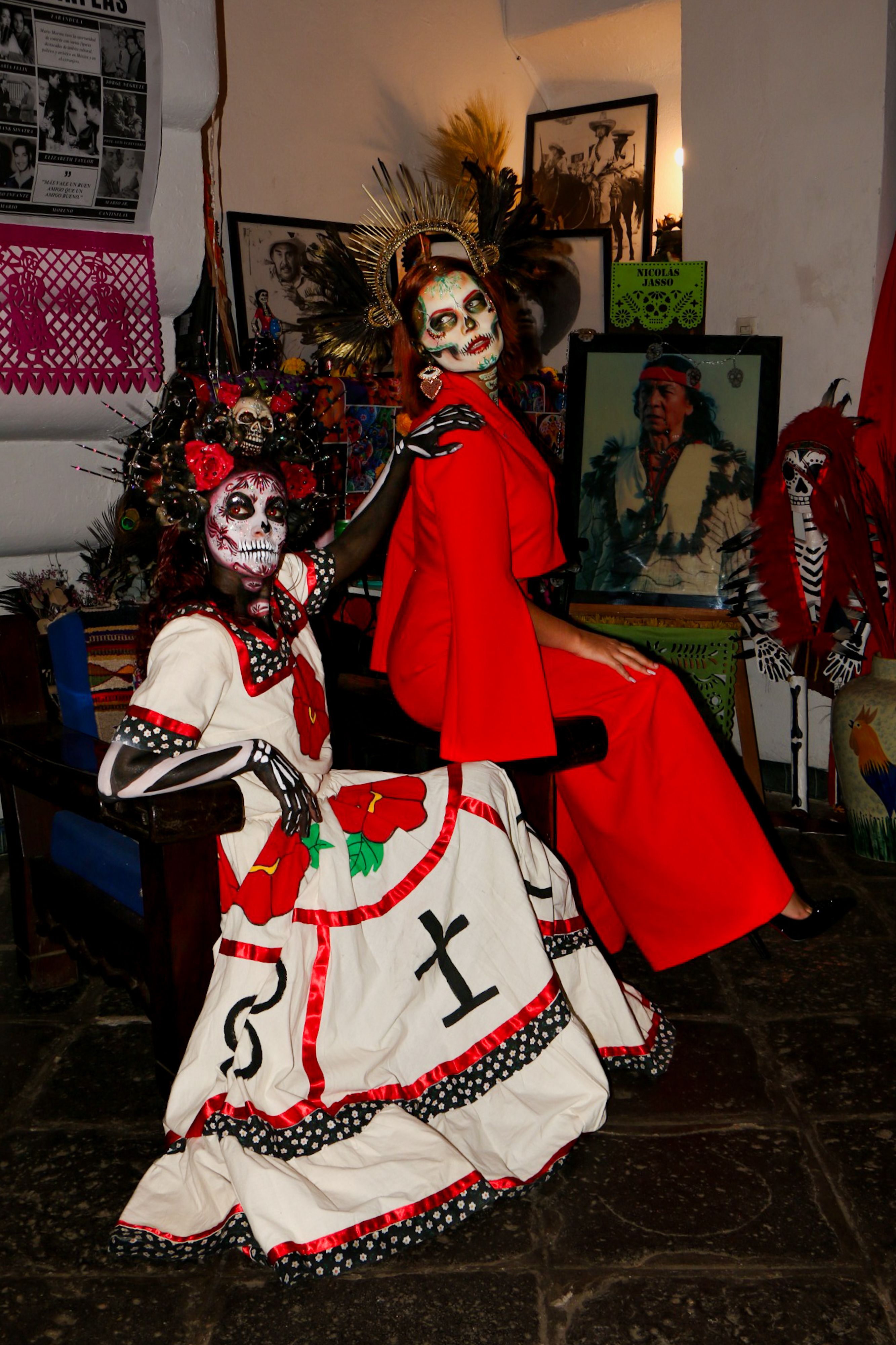 Colorful Day of the Dead Altar with Catrina Figurine · Free Stock Photo