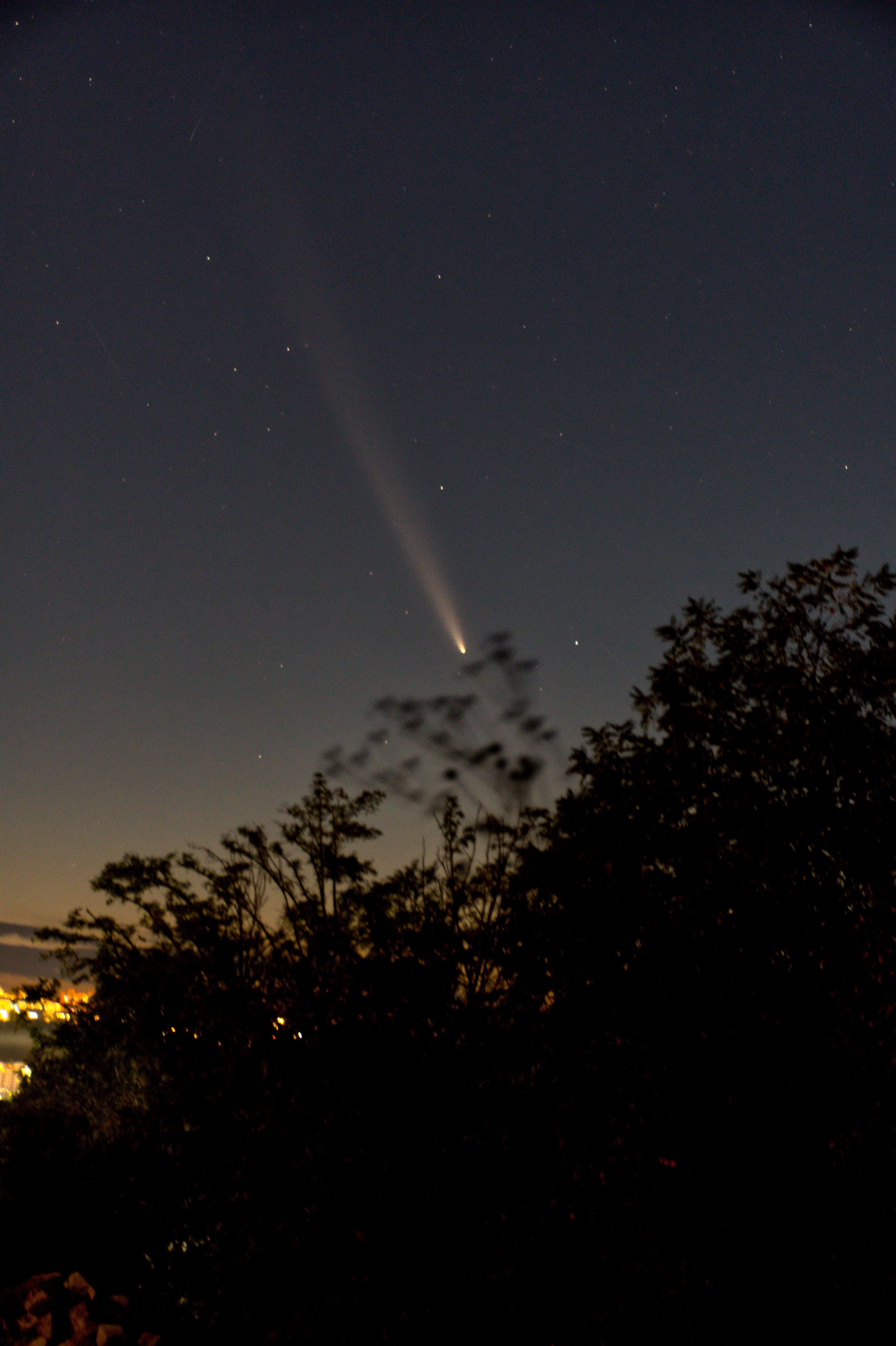 Comet Over Chișinău Night Sky with Stars · Free Stock Photo