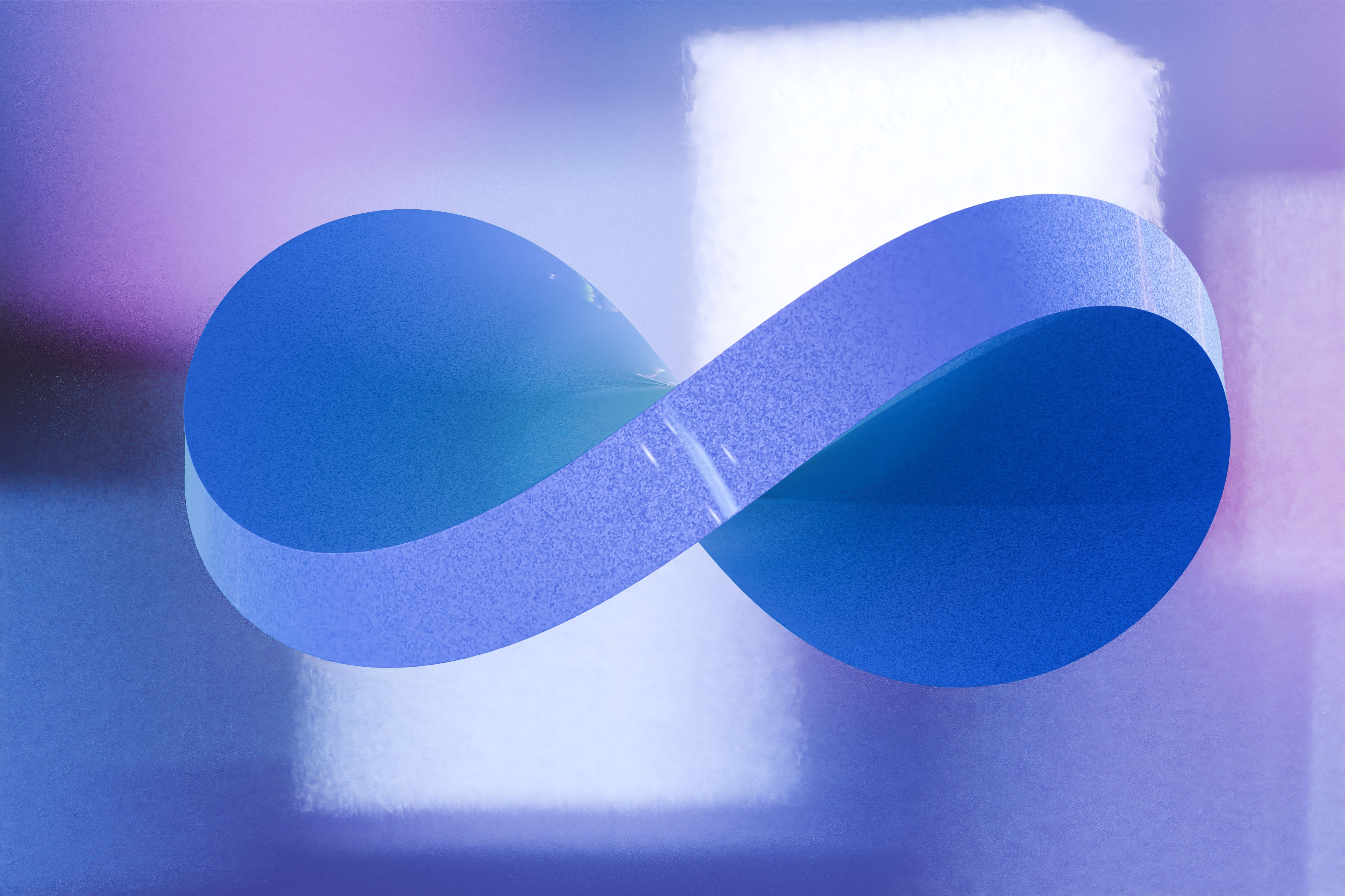 Símbolo Abstrato Do Infinito Azul Em Gradiente Suave · Foto ...