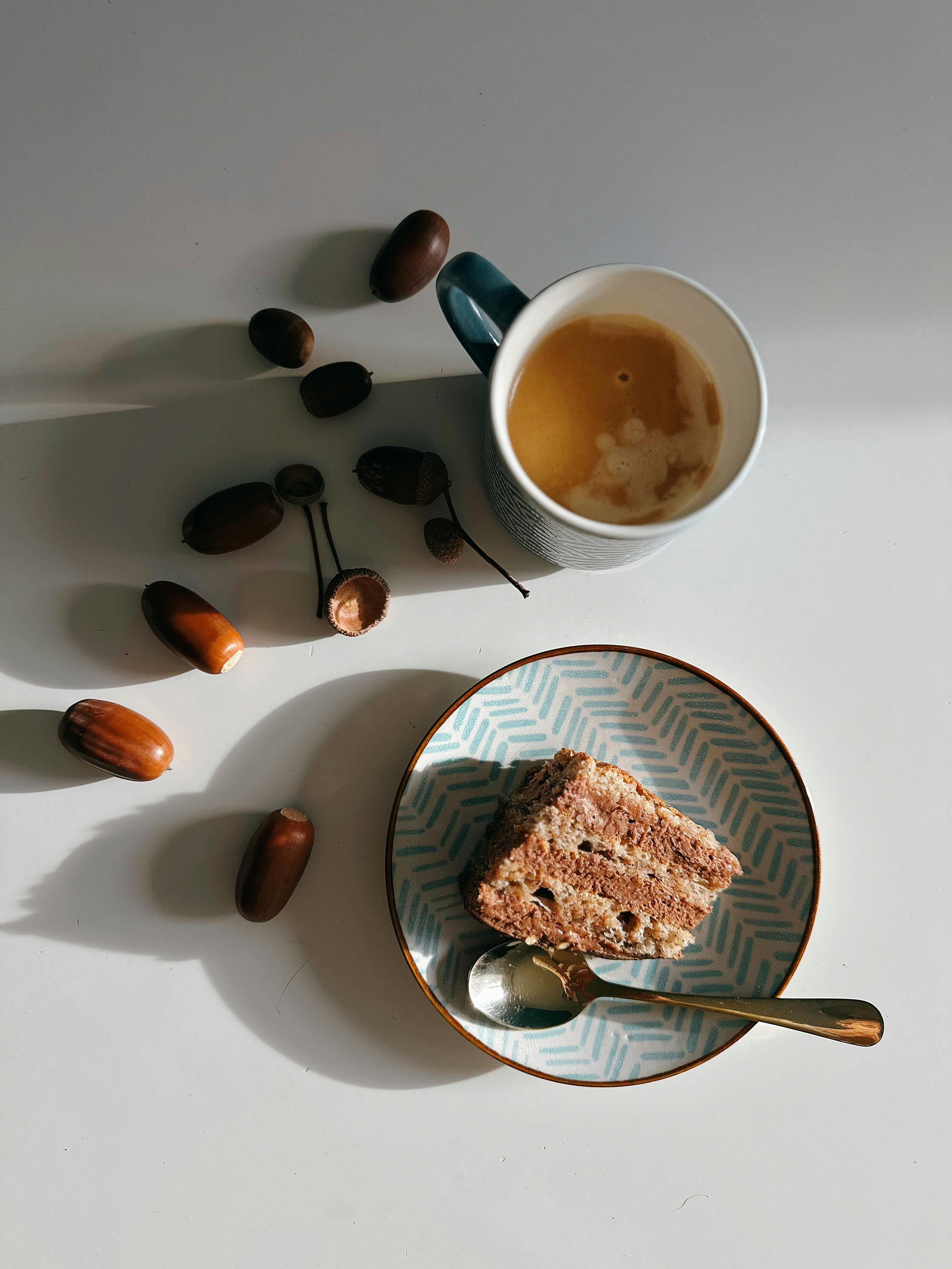 Coffee and Cake with Chestnut Decor · Free Stock Photo