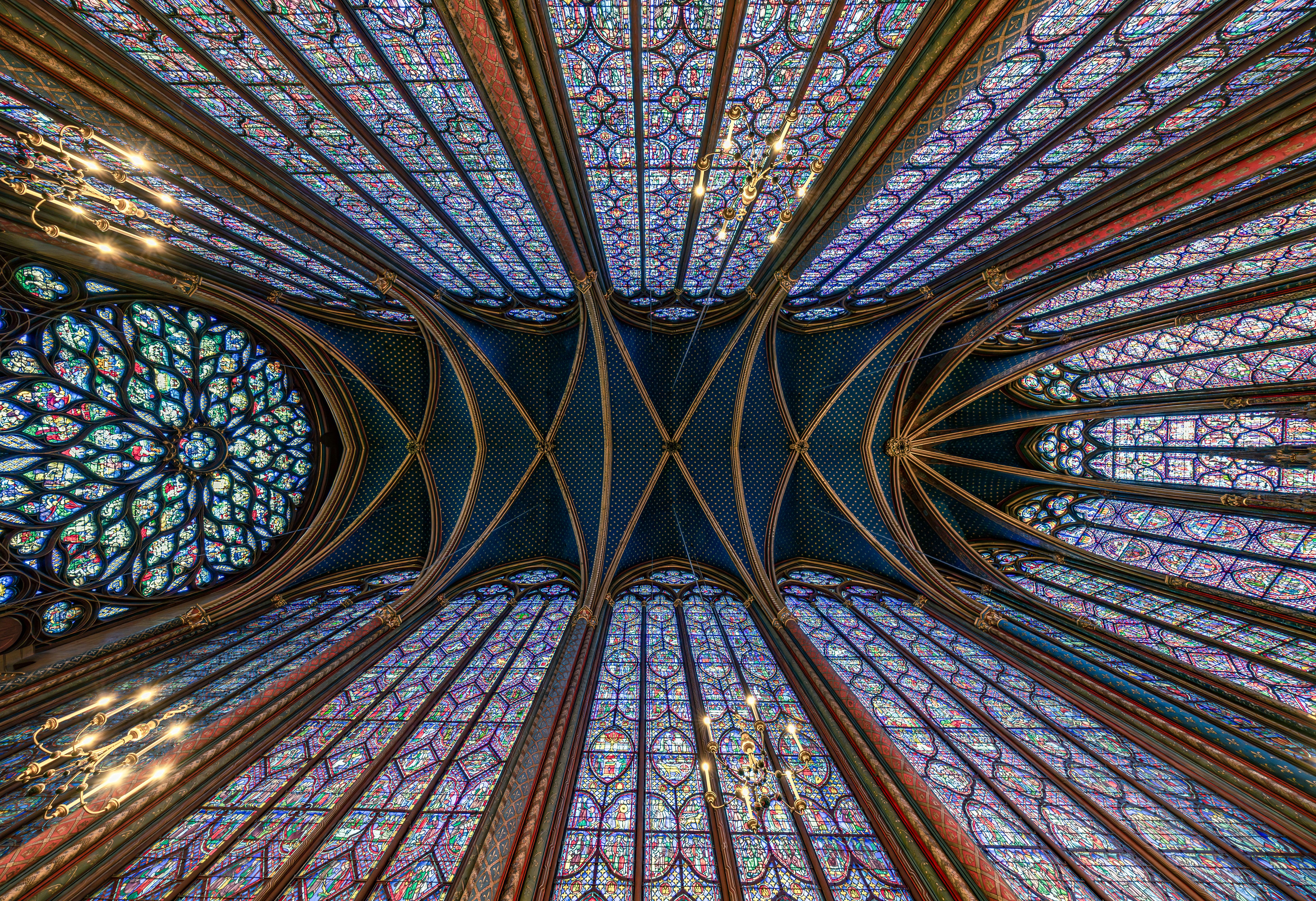 Sainte Chapelle Stained Glass Ceiling in Paris · Free Stock Photo