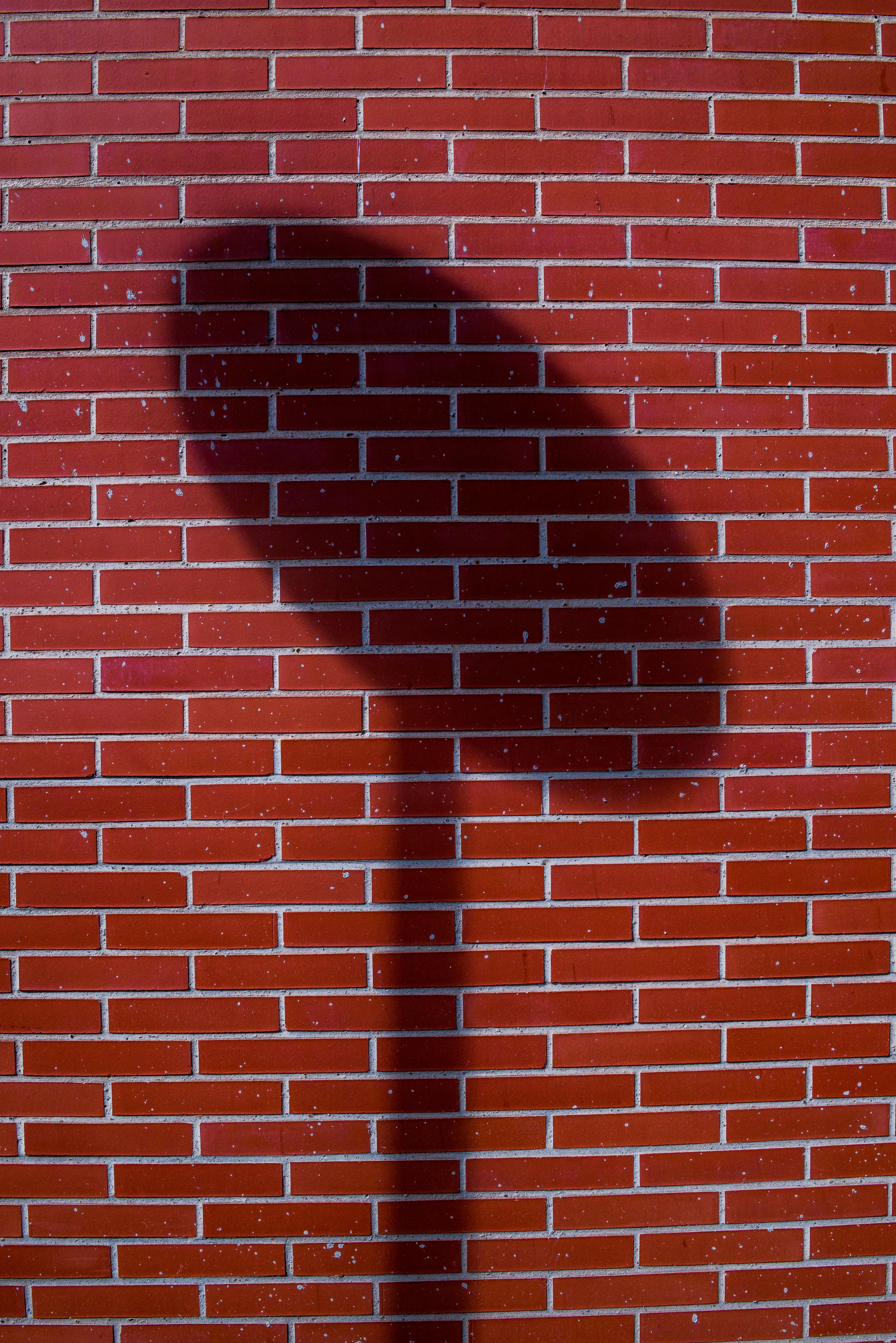 Urban Red Brick Wall with Shadow Pattern · Free Stock Photo