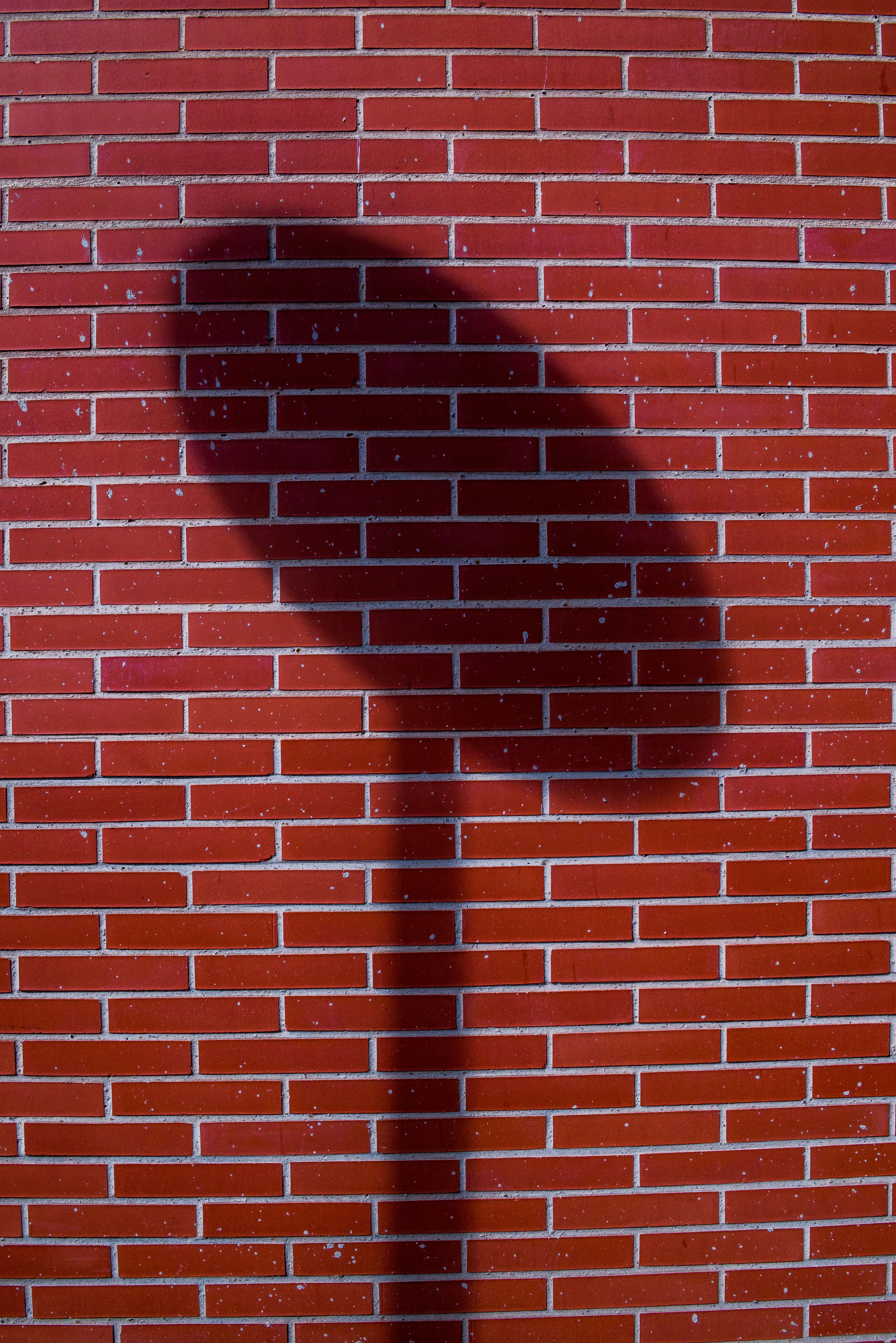 Urban Red Brick Wall with Shadow Pattern · Free Stock Photo
