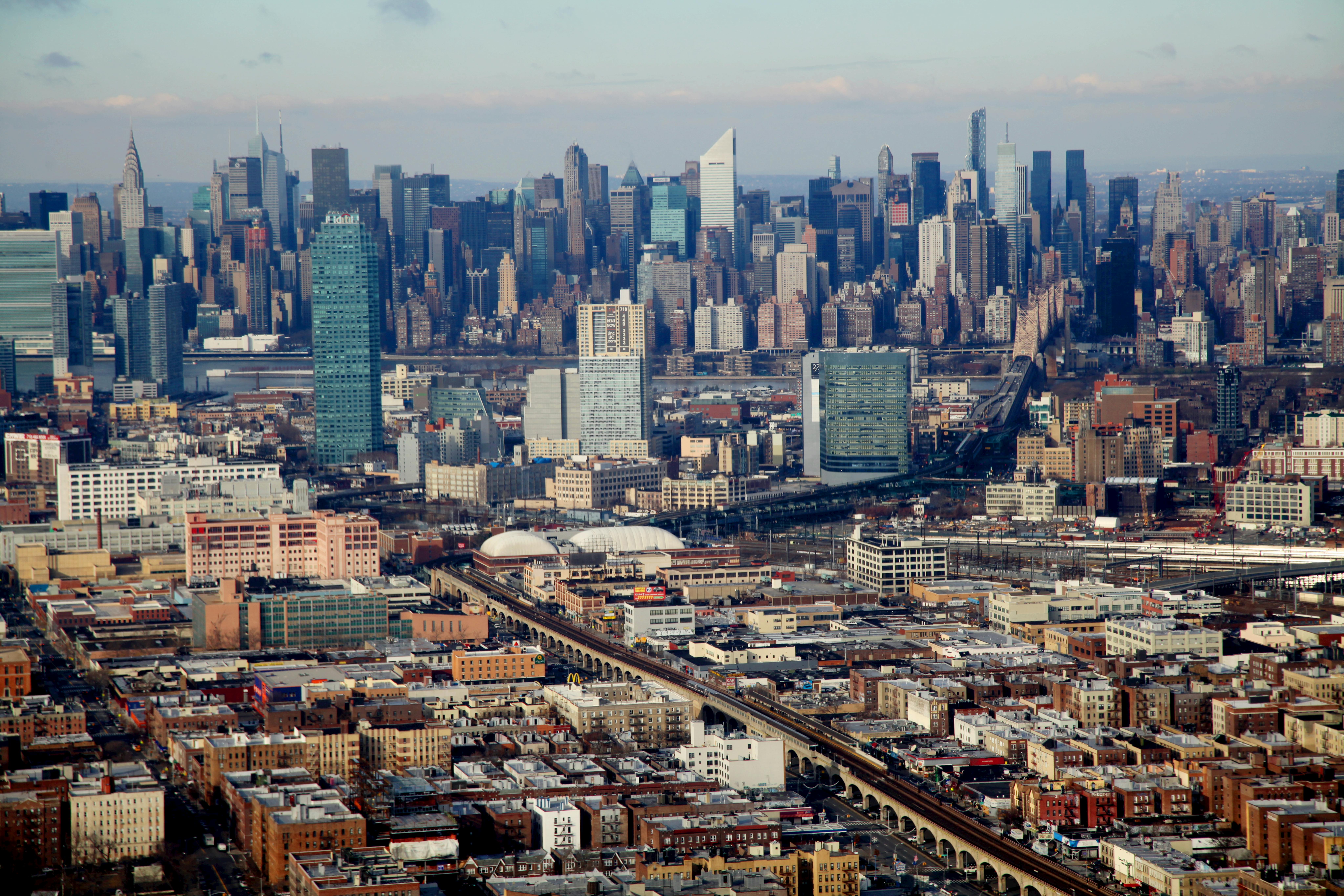 Aerial View of Manhattan Skyline in New York City · Free Stock Photo