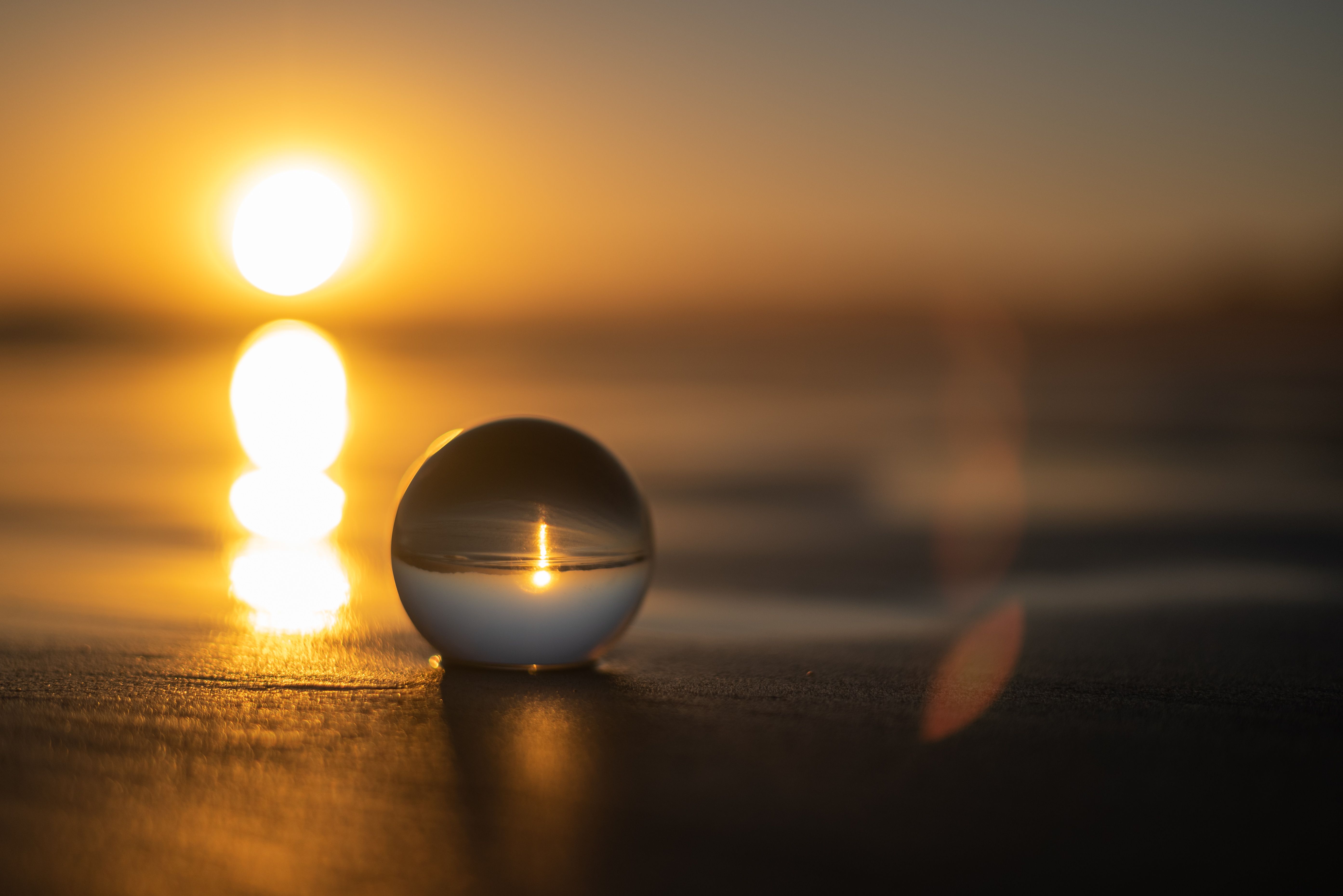Vibrant Sunset at Grover Beach with Crystal Ball · Free Stock Photo