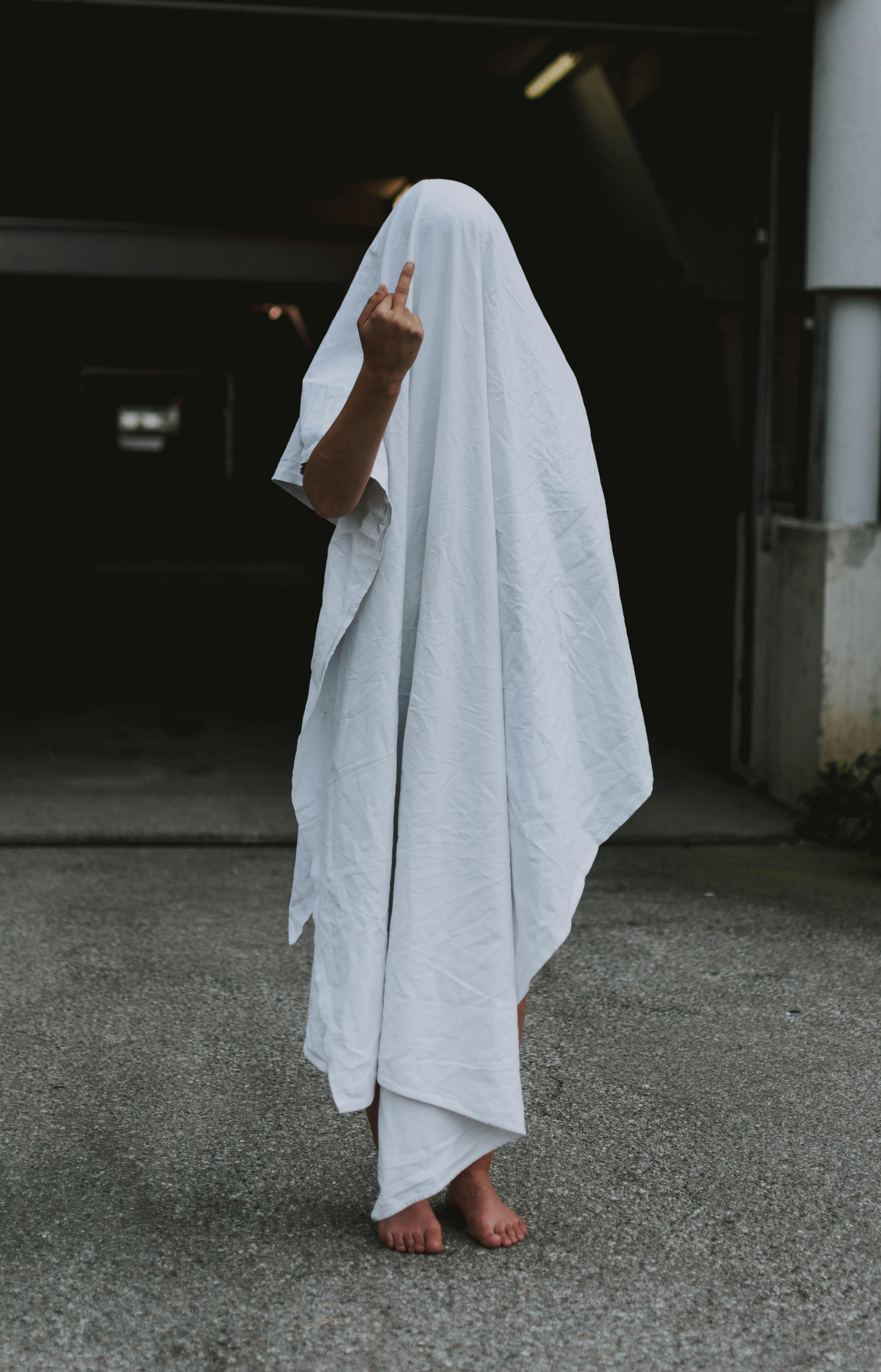 Person Covered by White Cloth · Free Stock Photo