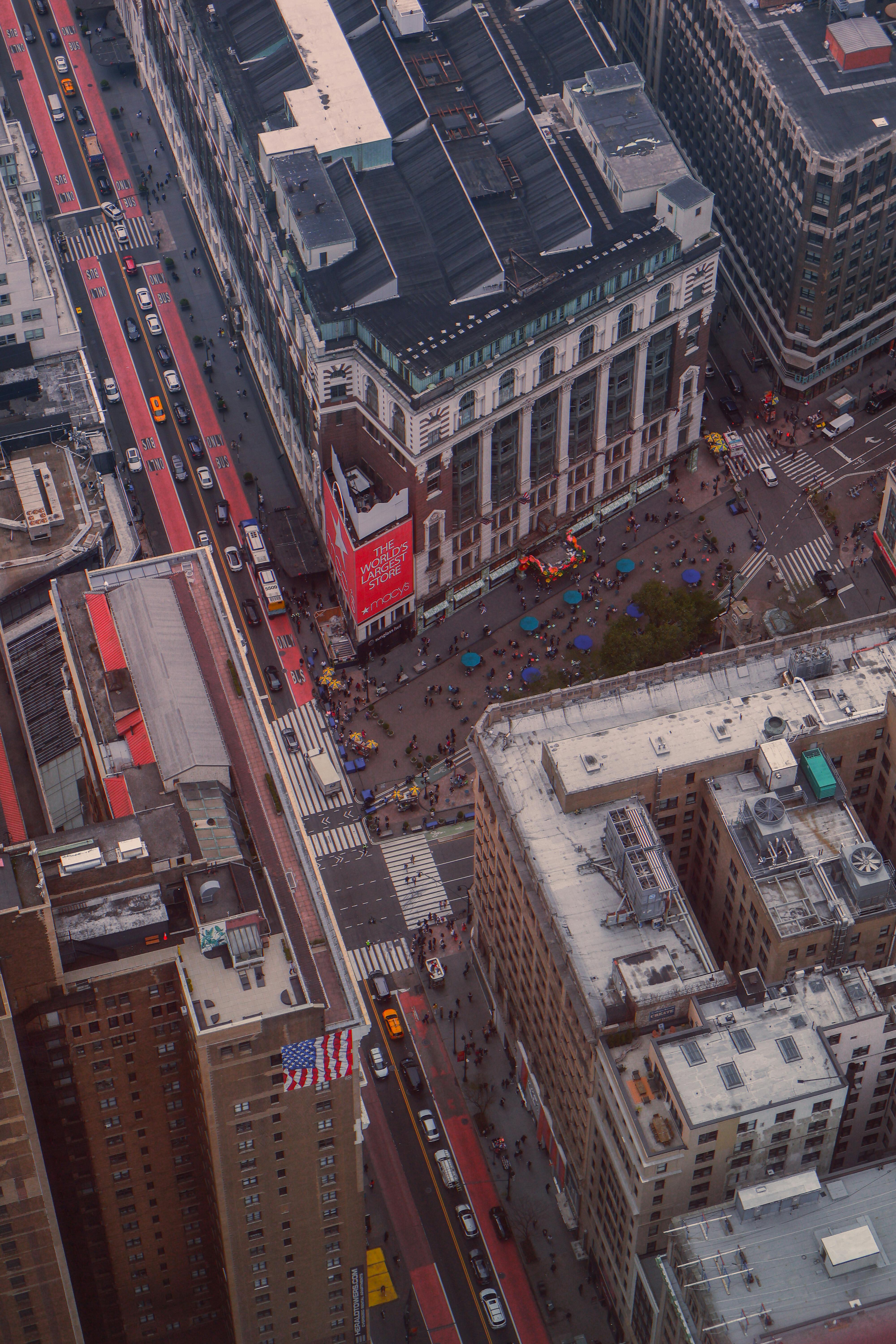 Aerial View of Bustling Midtown Manhattan Streets · Free Stock Photo