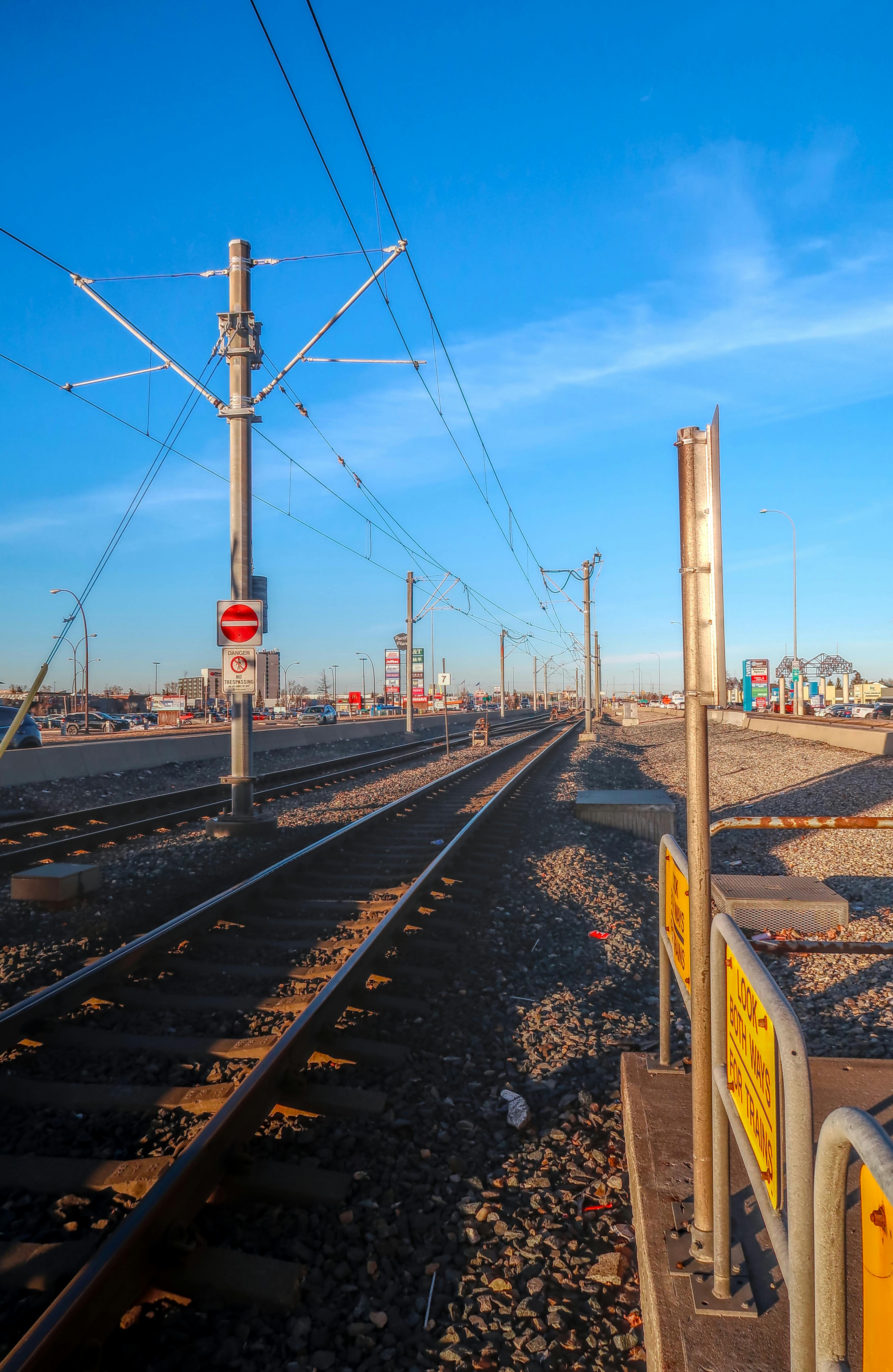 Calgary Light Rail Train Tracks at Sunset · Free Stock Photo
