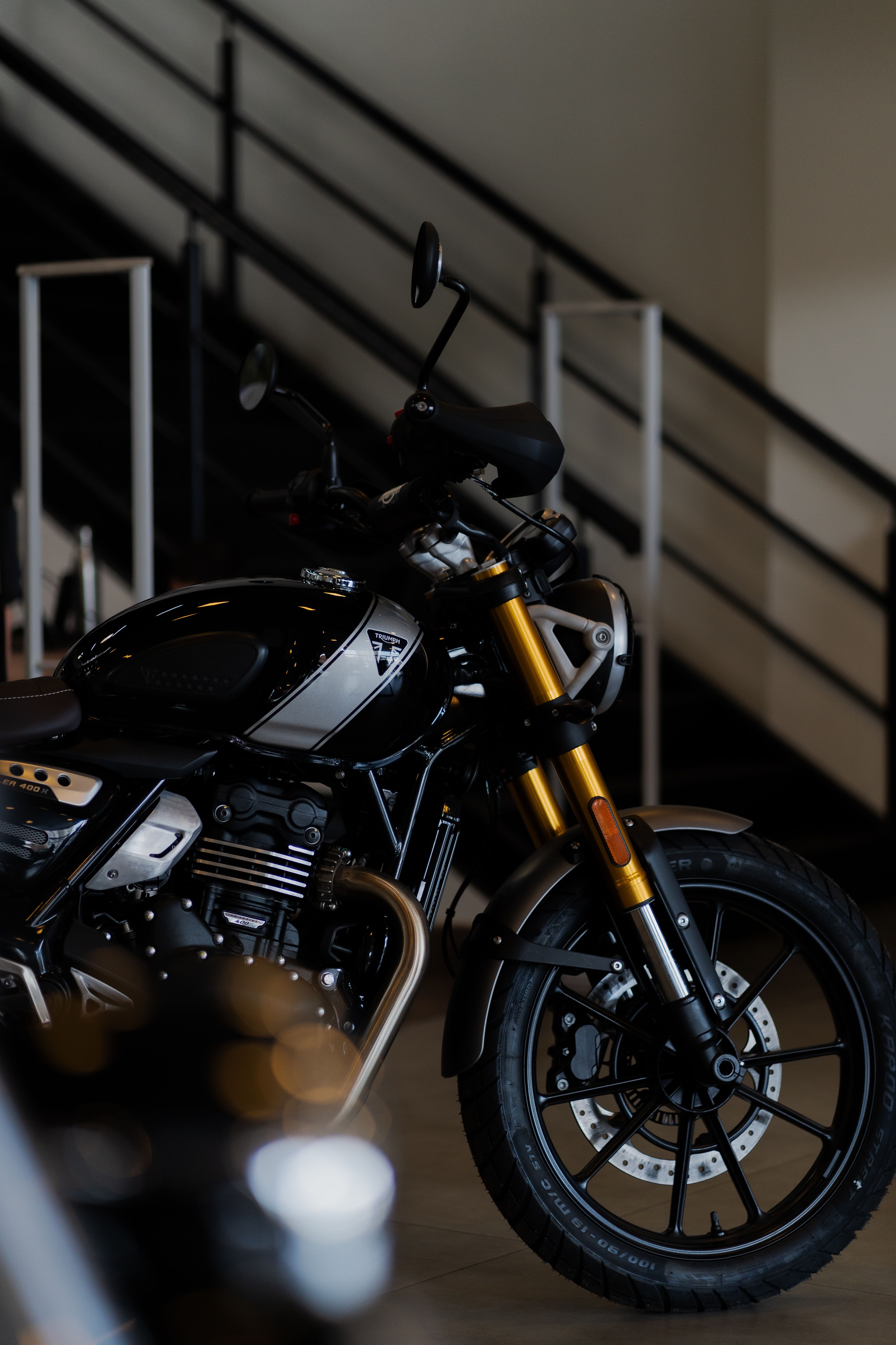Sleek Black Motorcycle in Modern Interior Setting · Free Stock Photo