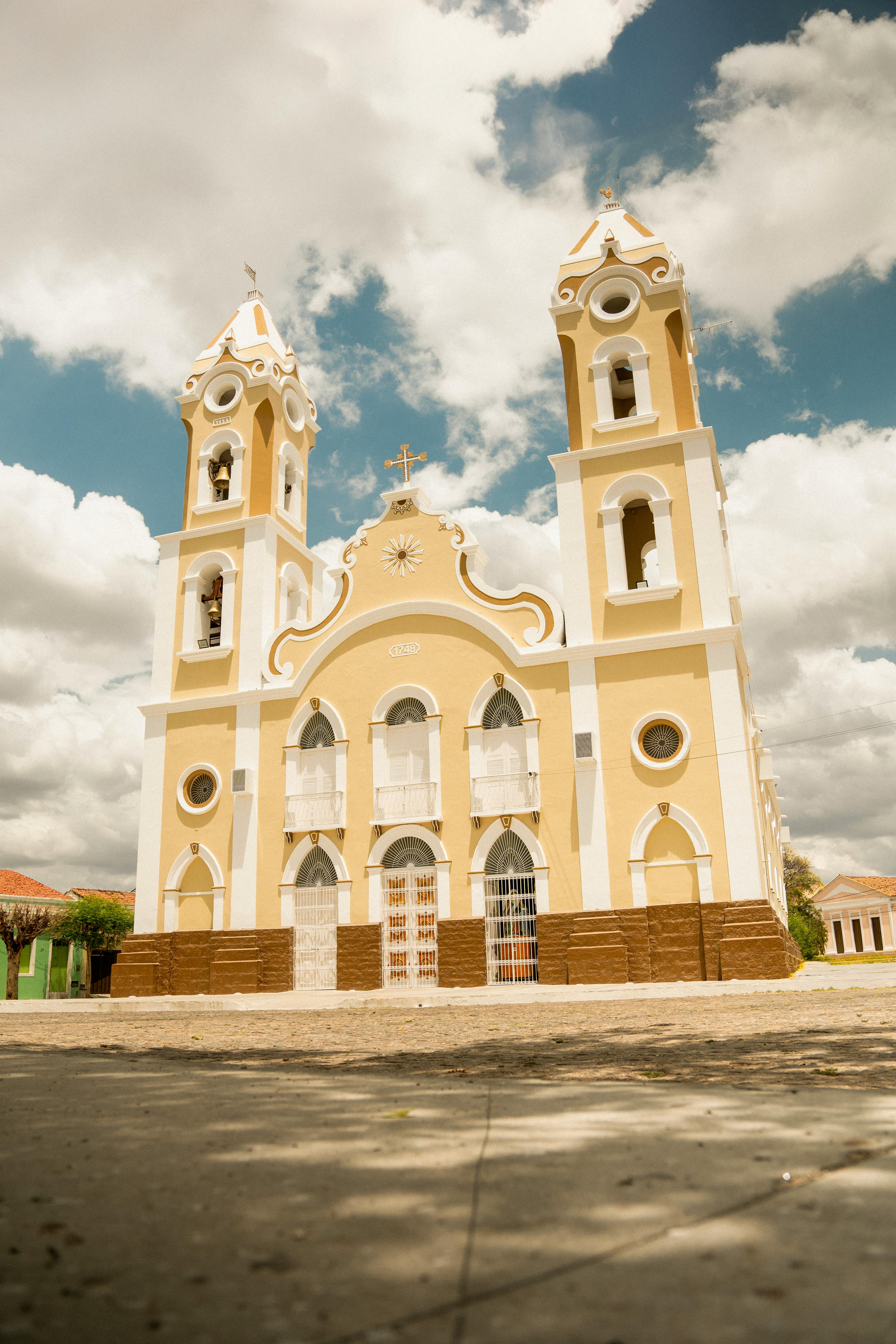 Historic Church in Caicó, Brazil Under a Cloudy Sky · Free Stock Photo