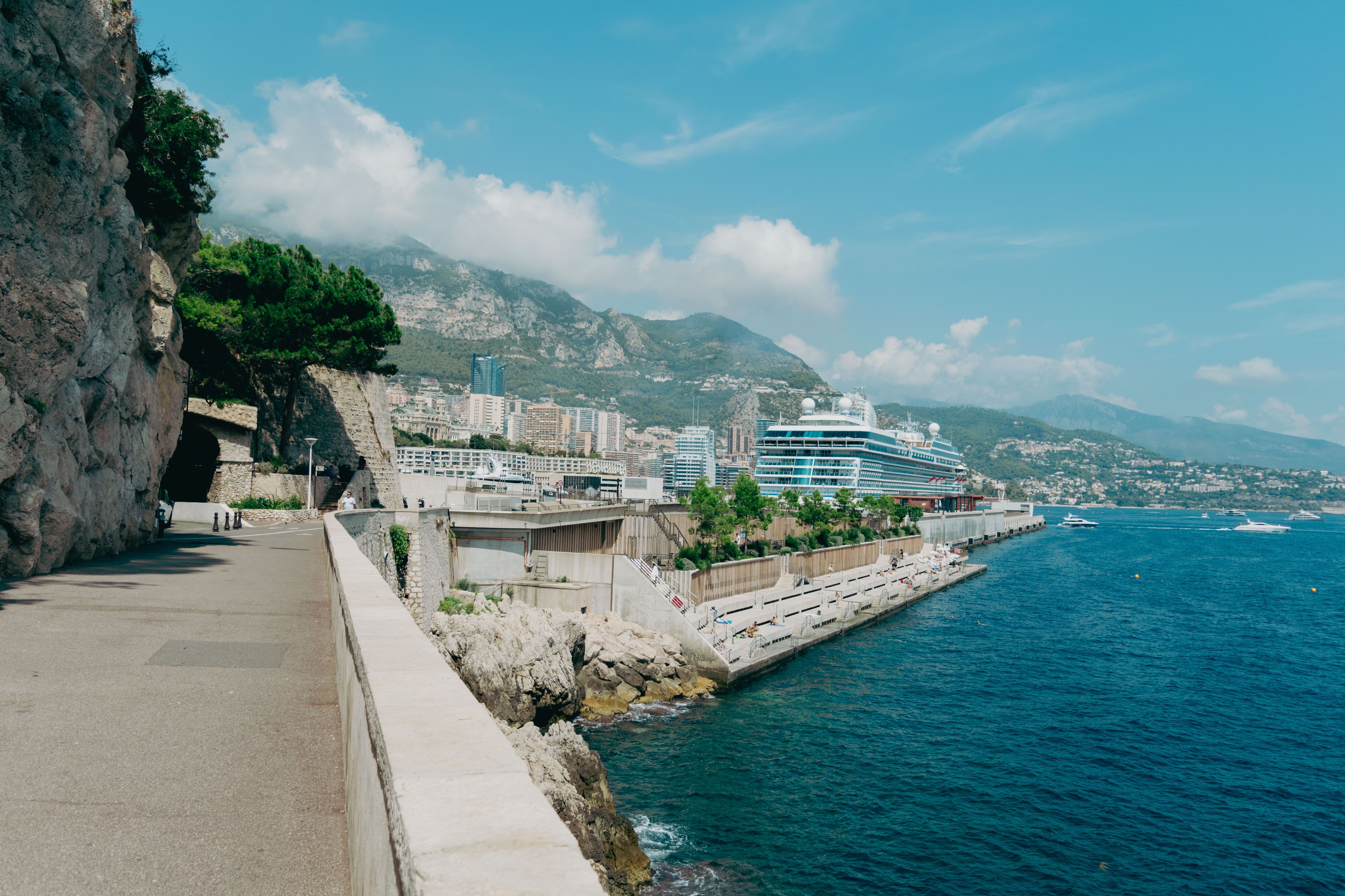 Stunning Monaco Coastal View with Cruise Ship · Free Stock Photo