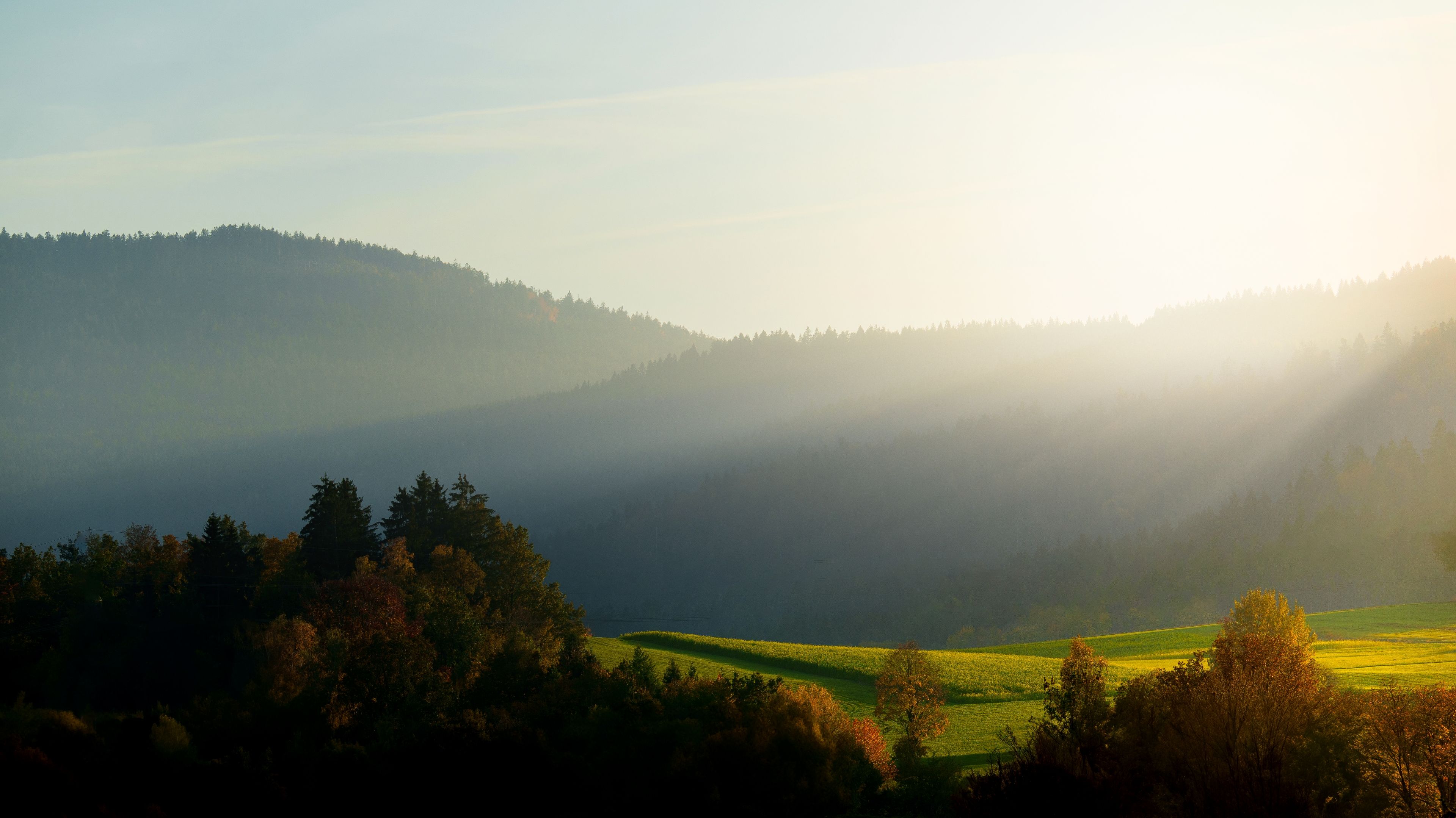 Sunset Over Scenic German Hillside Landscape · Free Stock Photo