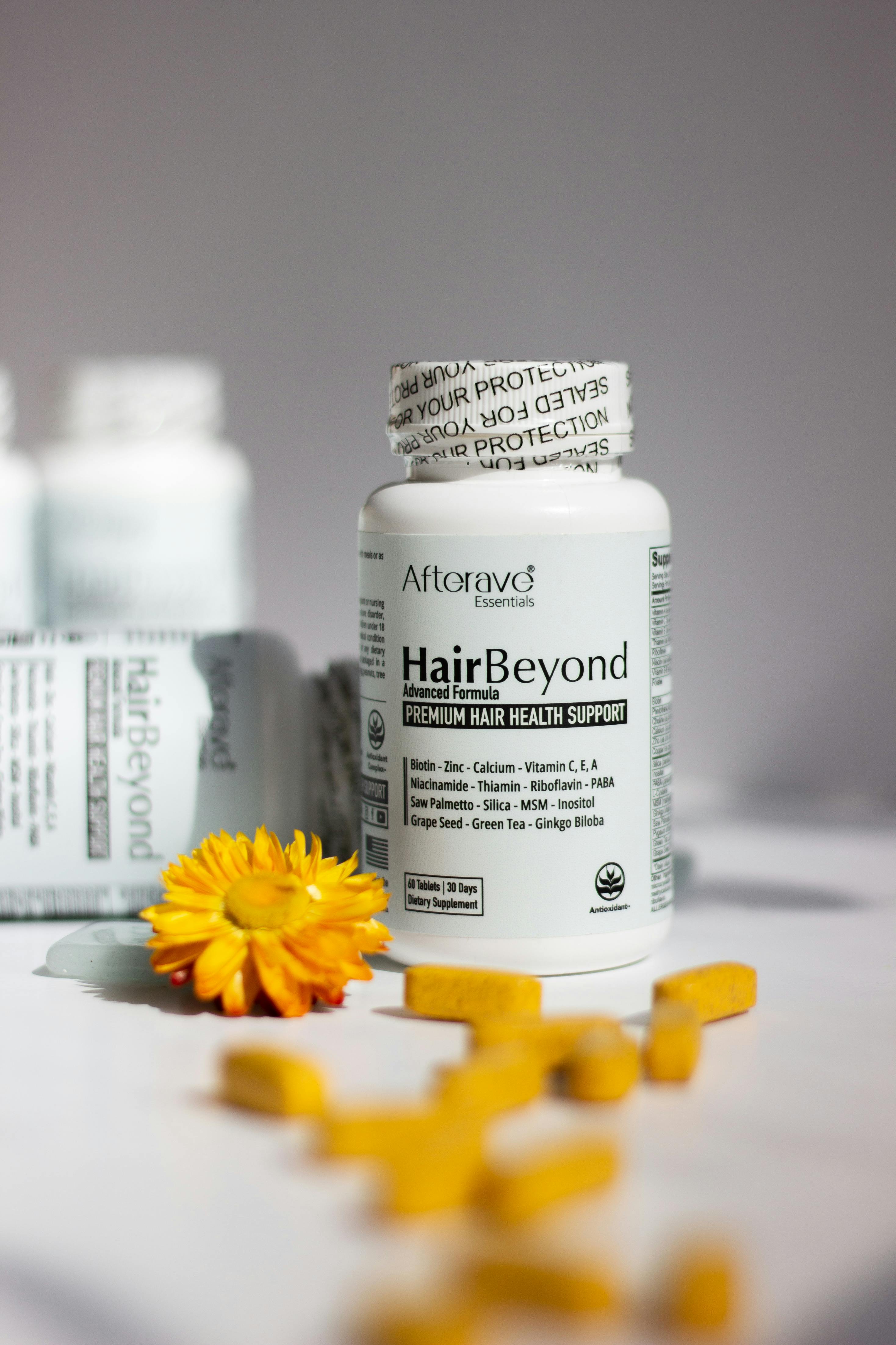 Premium Hair Health Supplement Bottles · Free Stock Photo