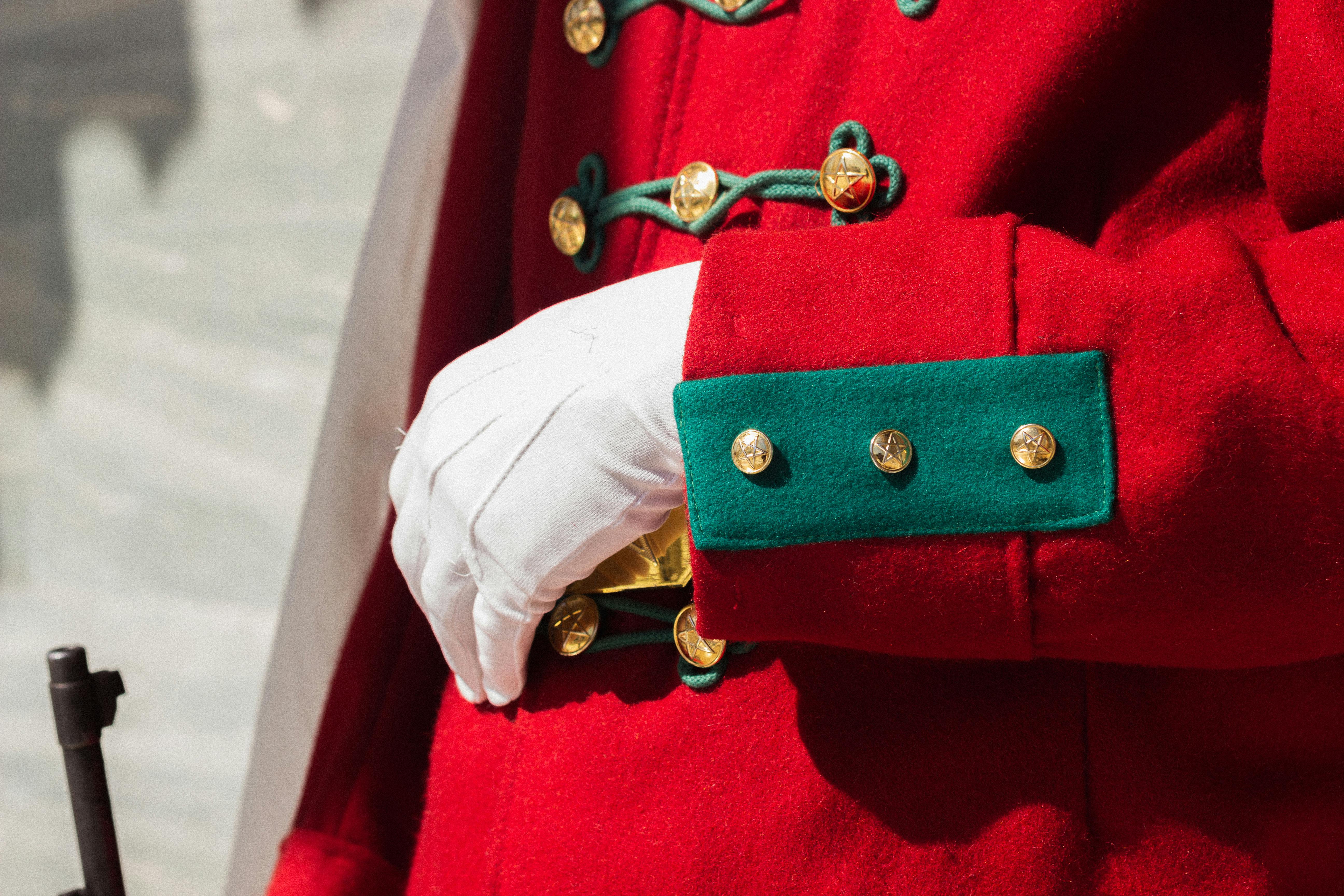 Close-up of guard in vibrant ceremonial attire · Free Stock Photo