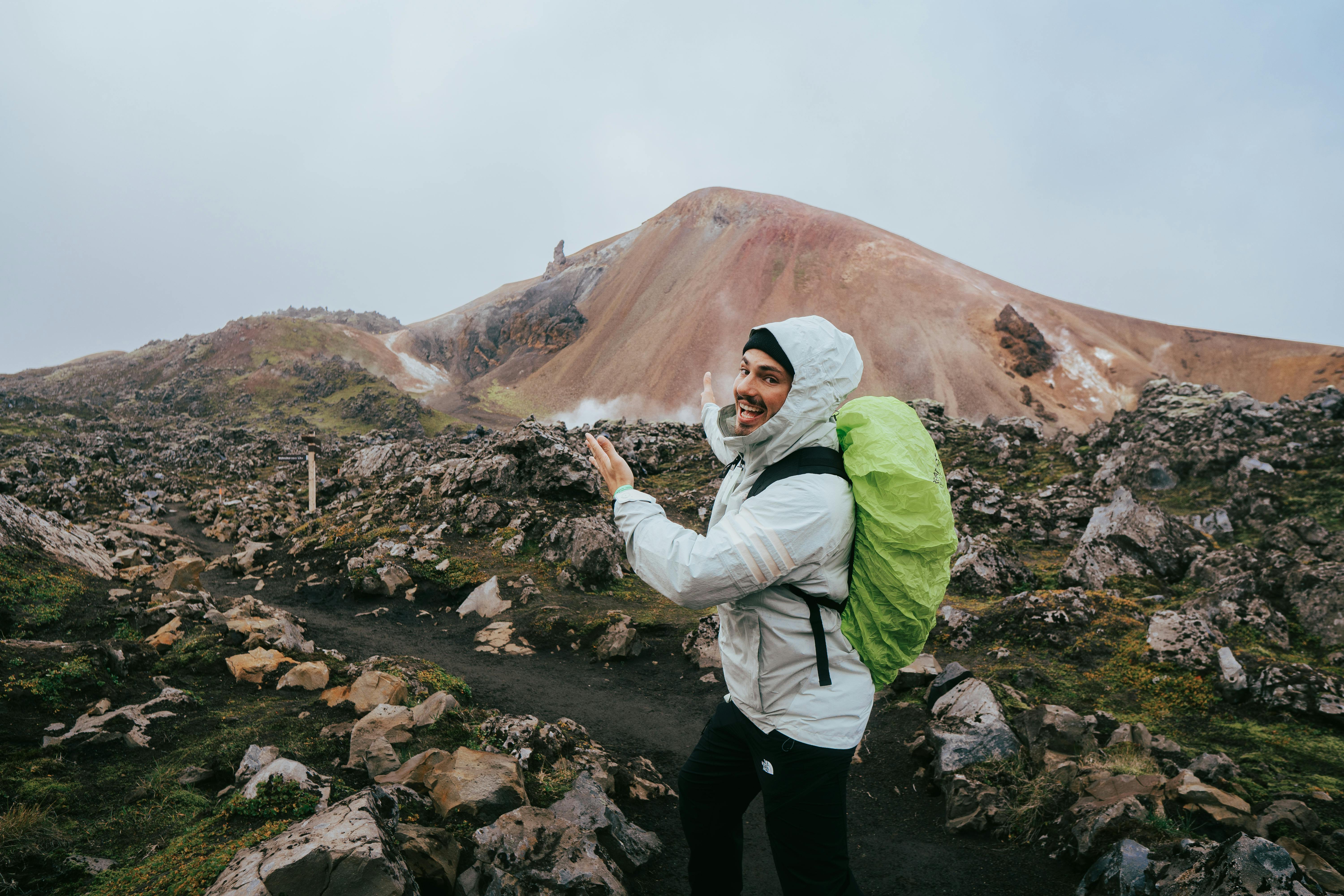 Adventurer Exploring Landmannalaugar Icelandic Highlands · Free Stock Photo