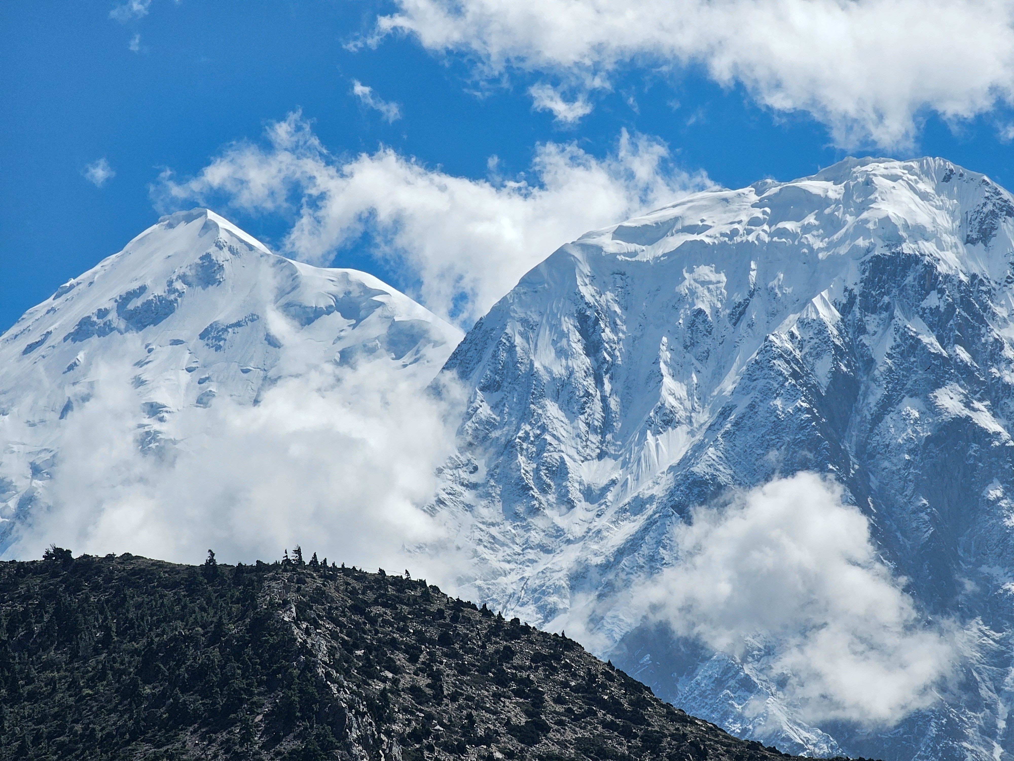 Majestic Himalayan Peaks Under Clear Blue Sky · Free Stock Photo