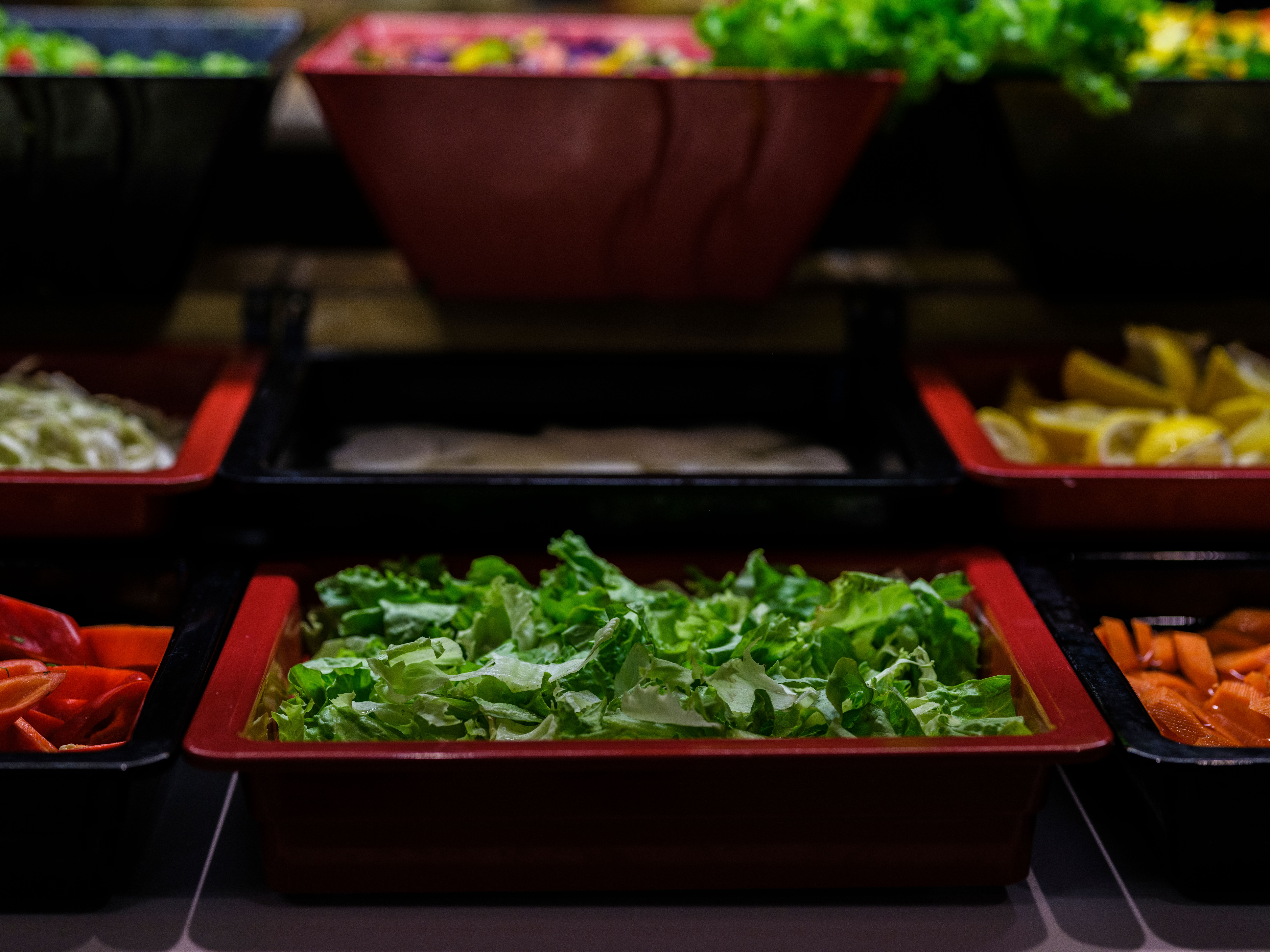 Fresh Salad Bar with Colorful Vegetable Selection · Free Stock Photo