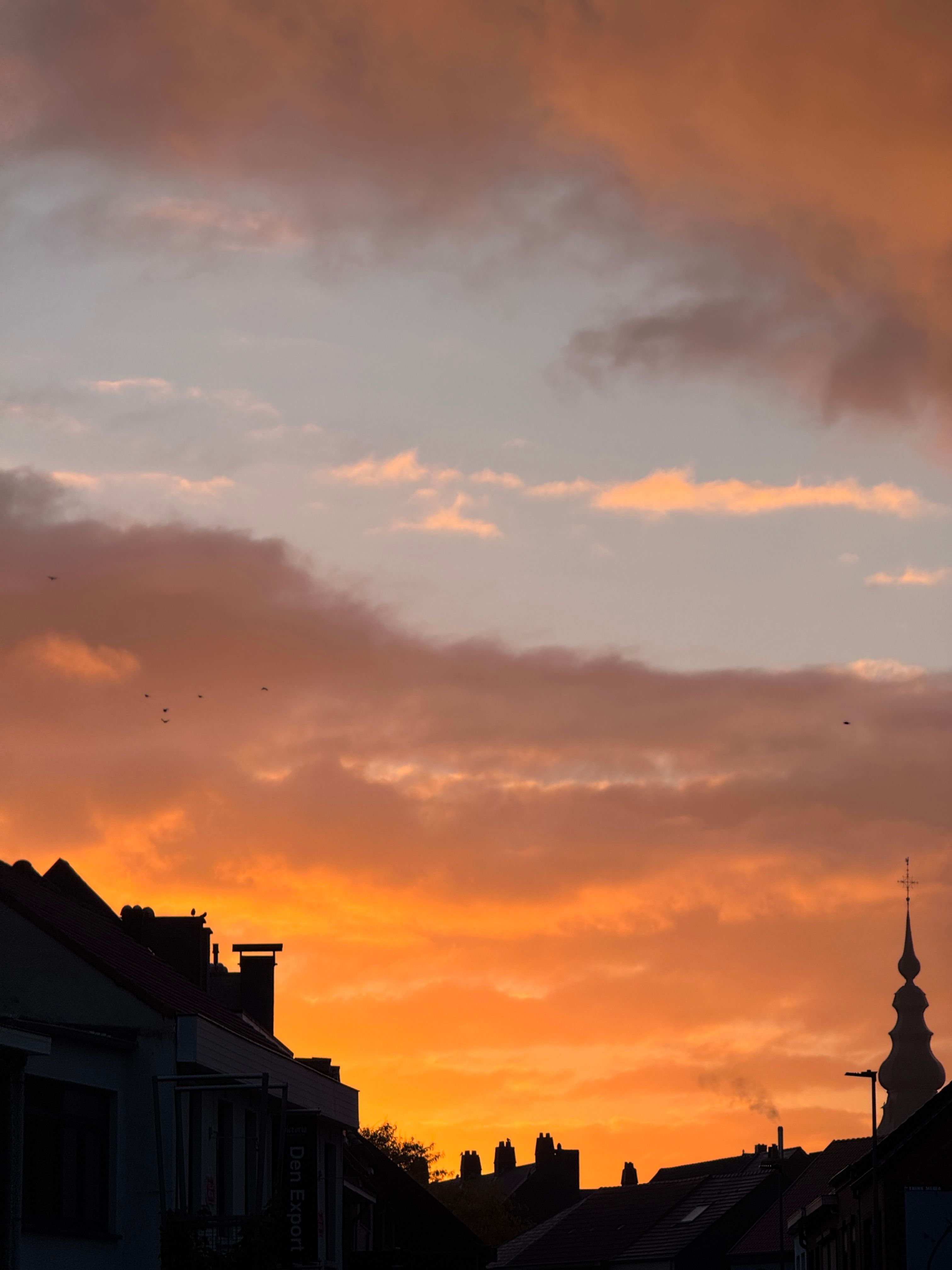 Golden Sunset Over Rooftop Silhouettes · Free Stock Photo