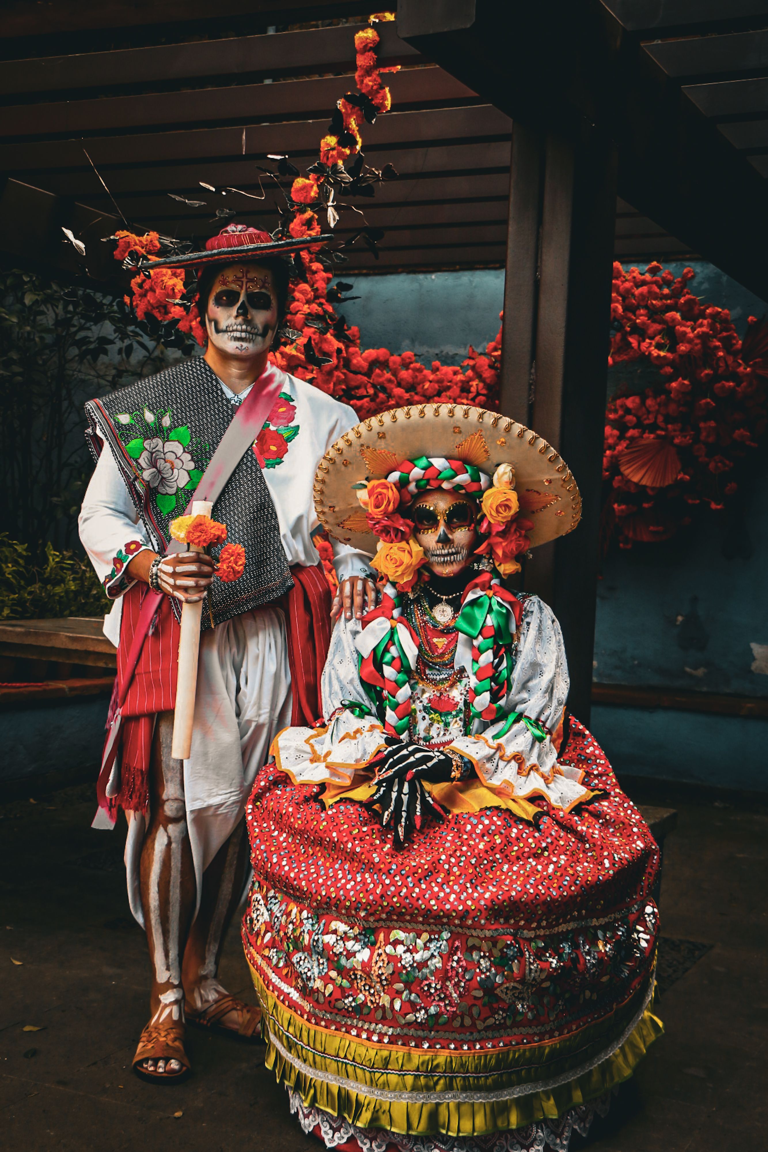 Colorful Day of the Dead Celebration Costumes · Free Stock Photo