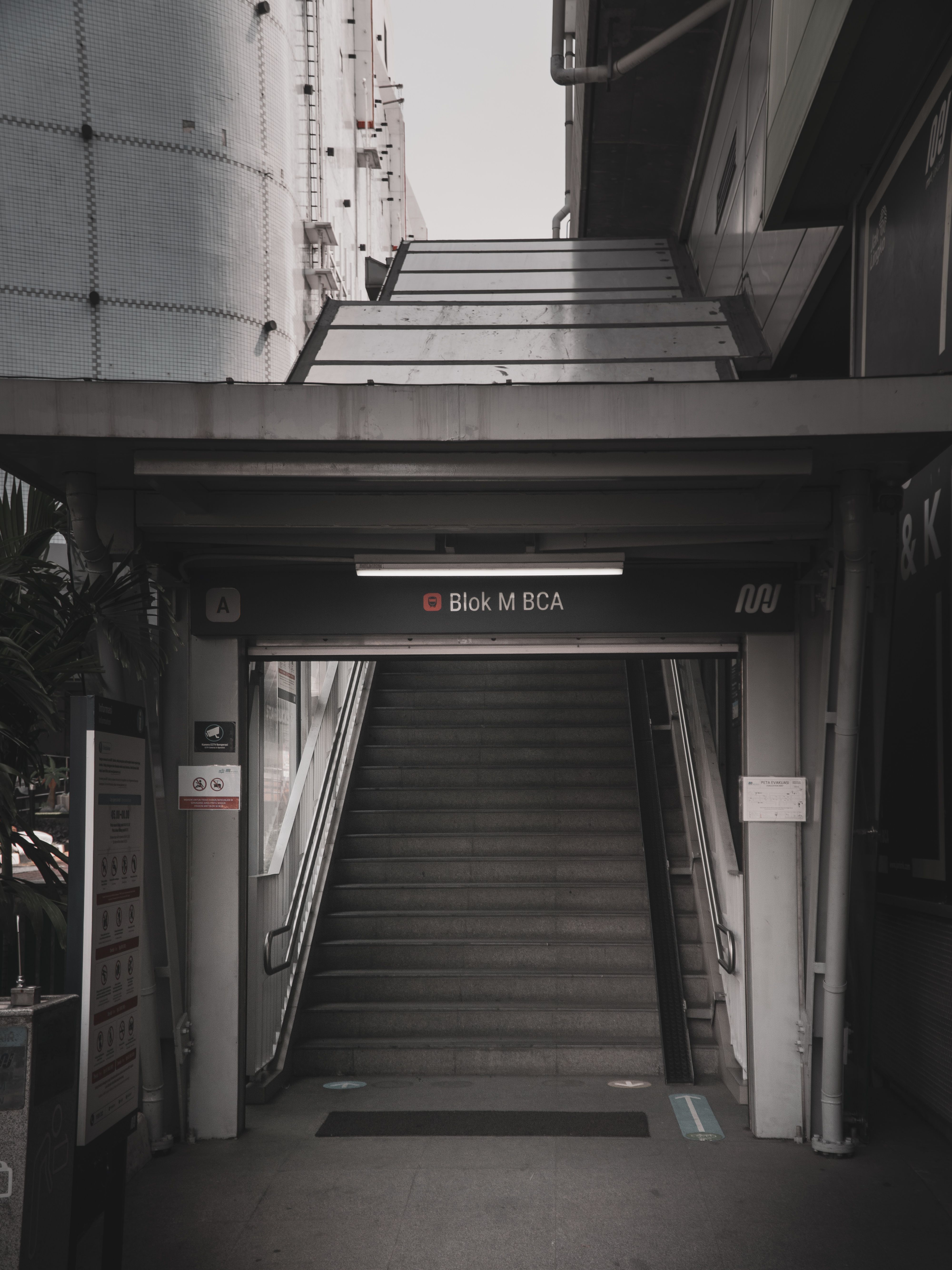 Modern Urban Stairs at Blok M BCA Entrance · Free Stock Photo