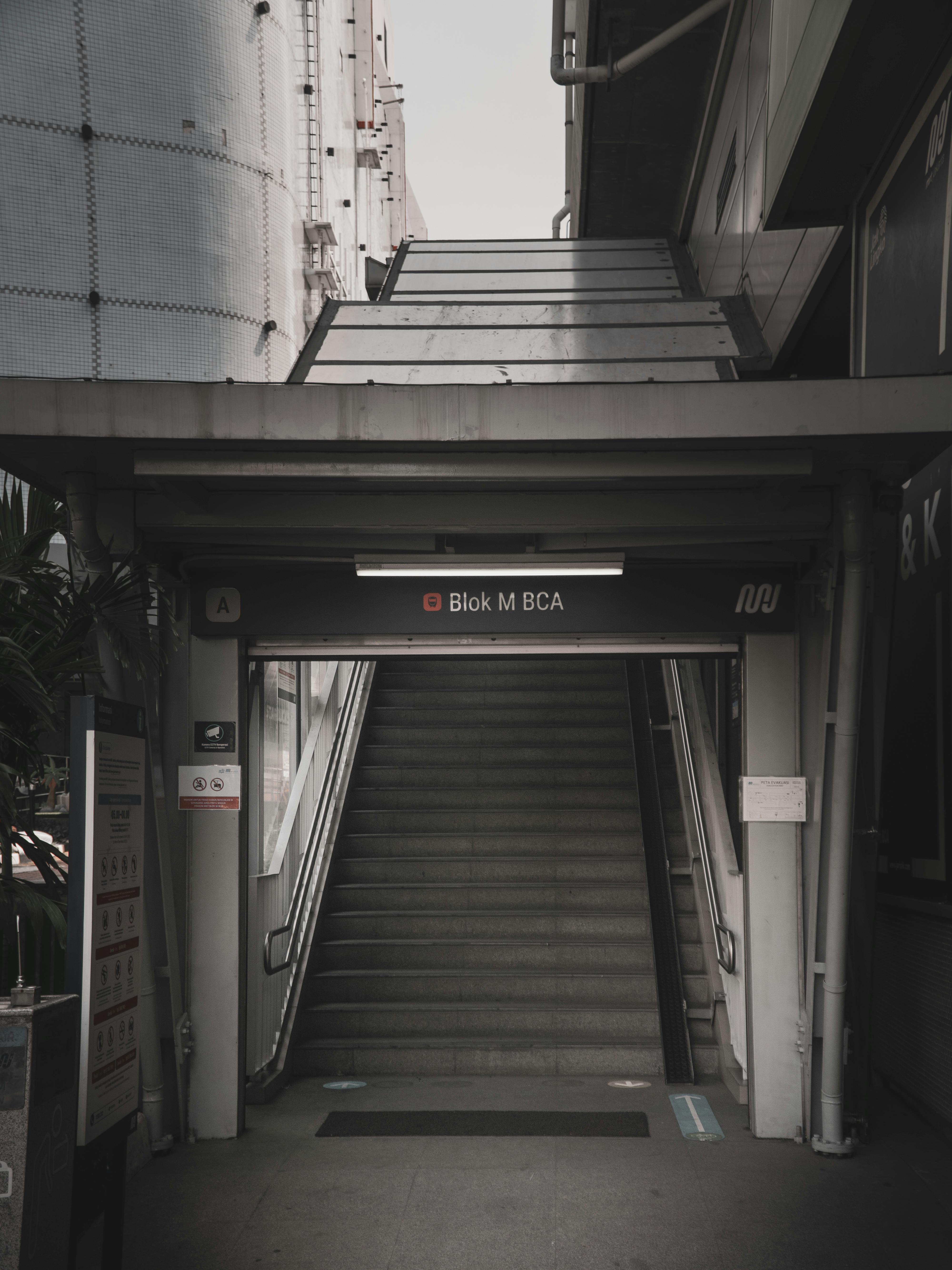 Modern Urban Stairs at Blok M BCA Entrance · Free Stock Photo