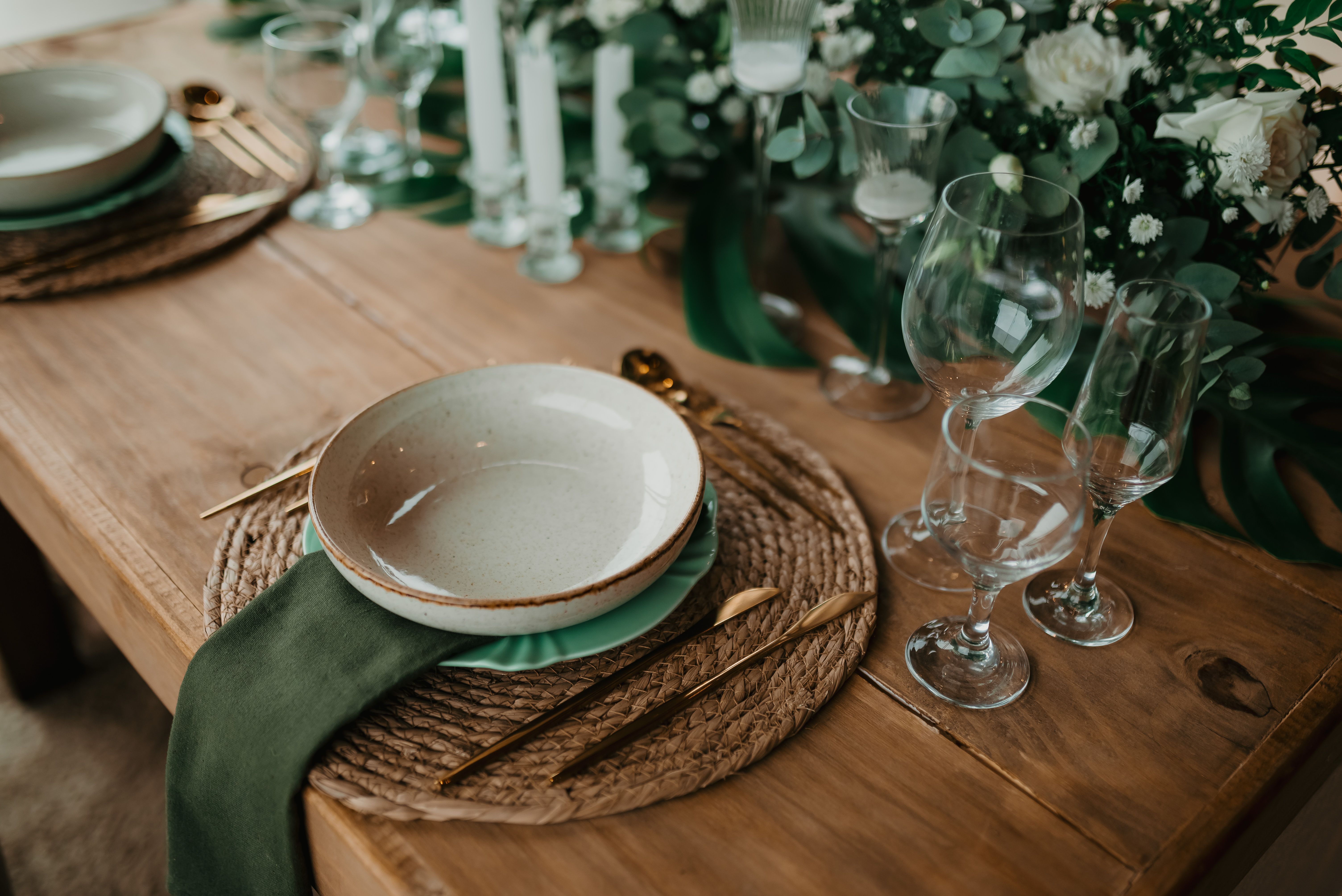 Elegant Table Setting with Greenery Decor · Free Stock Photo