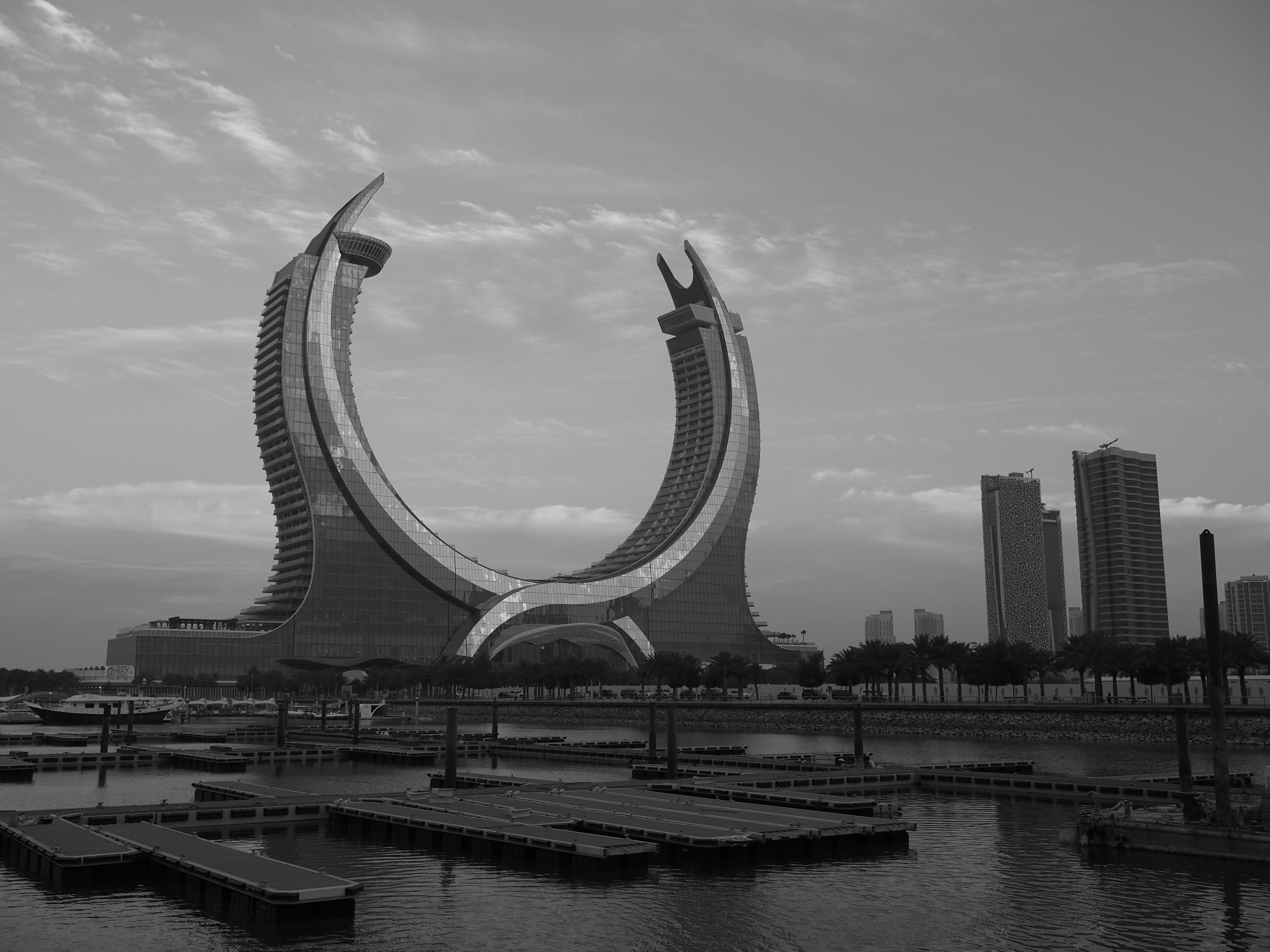 Iconic Katara Towers in Doha at Twilight · Free Stock Photo