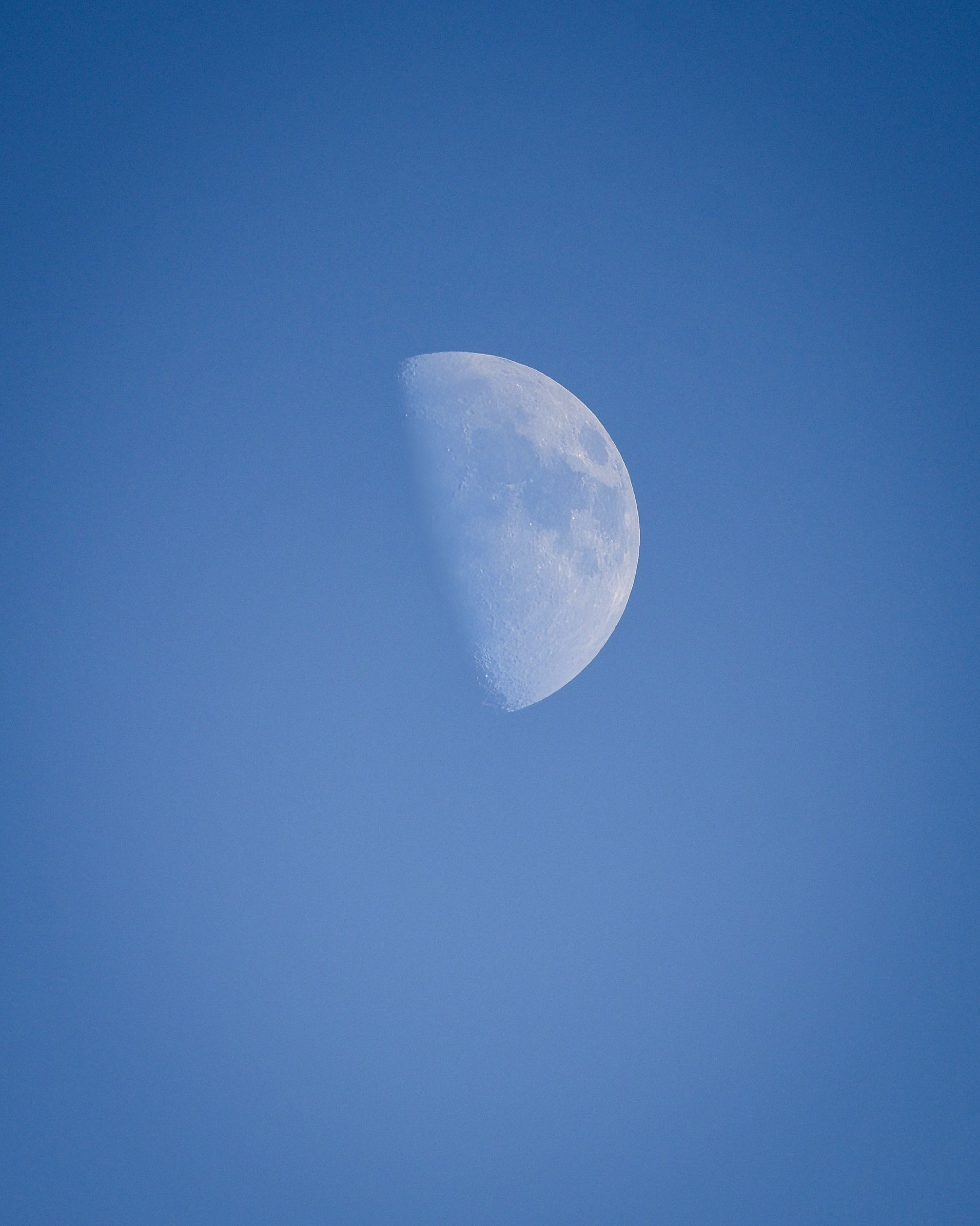 Serene Half Moon in Blue Sky Over Cairo · Free Stock Photo