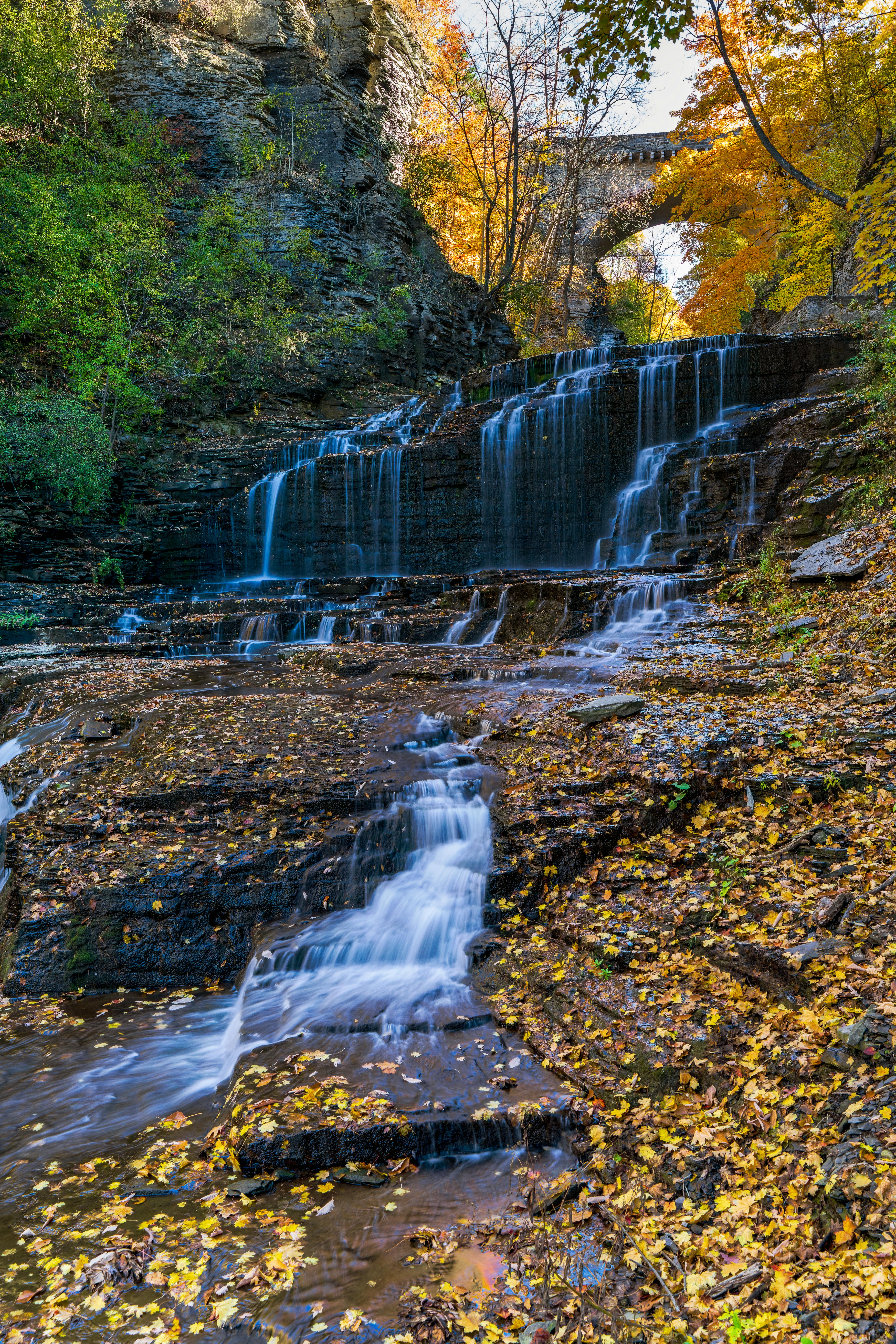 Stunning Autumn Waterfall in Ithaca Gorge · Free Stock Photo