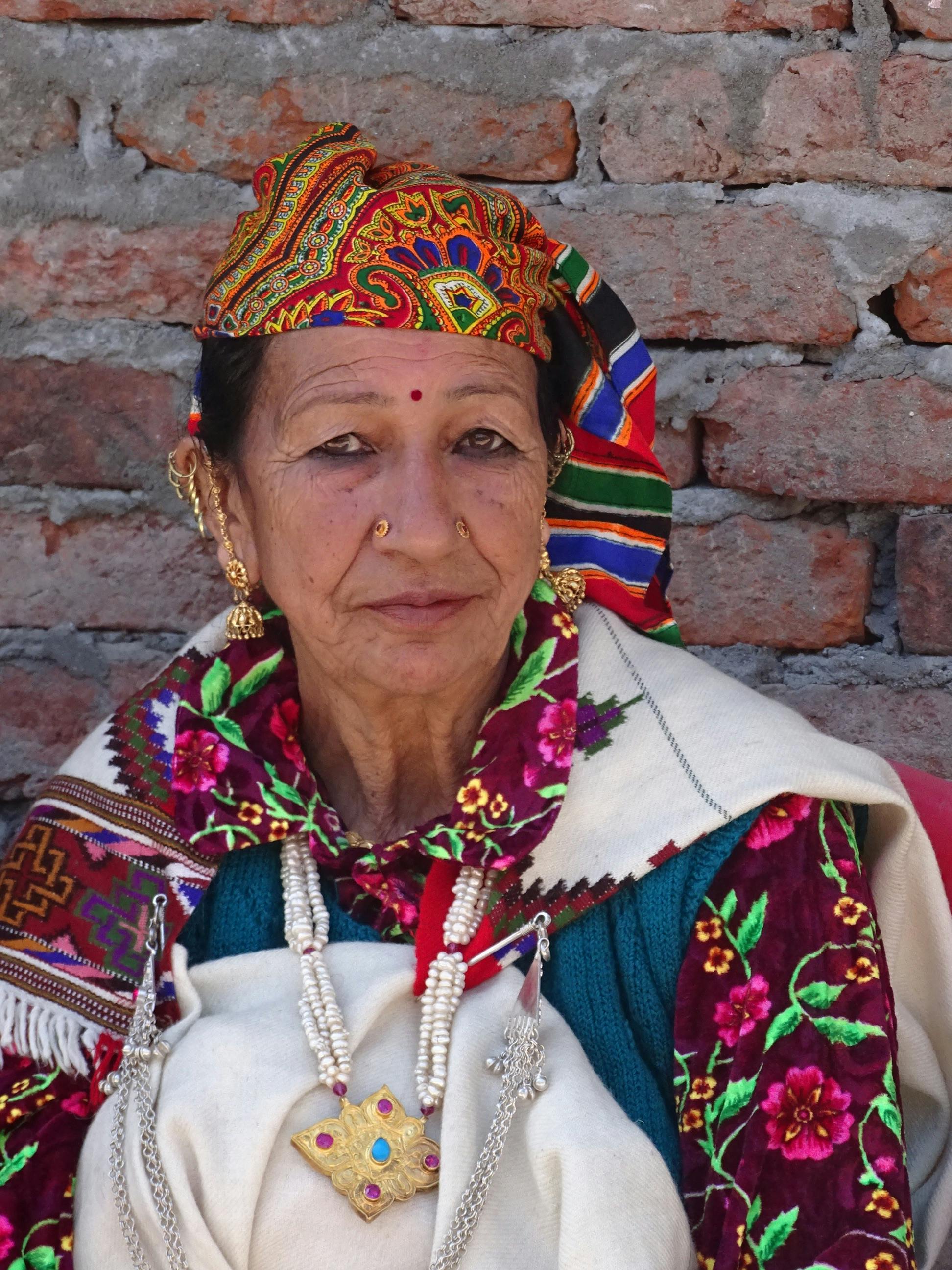 Traditional Himachali Attire and Jewelry Portrait · Free Stock Photo