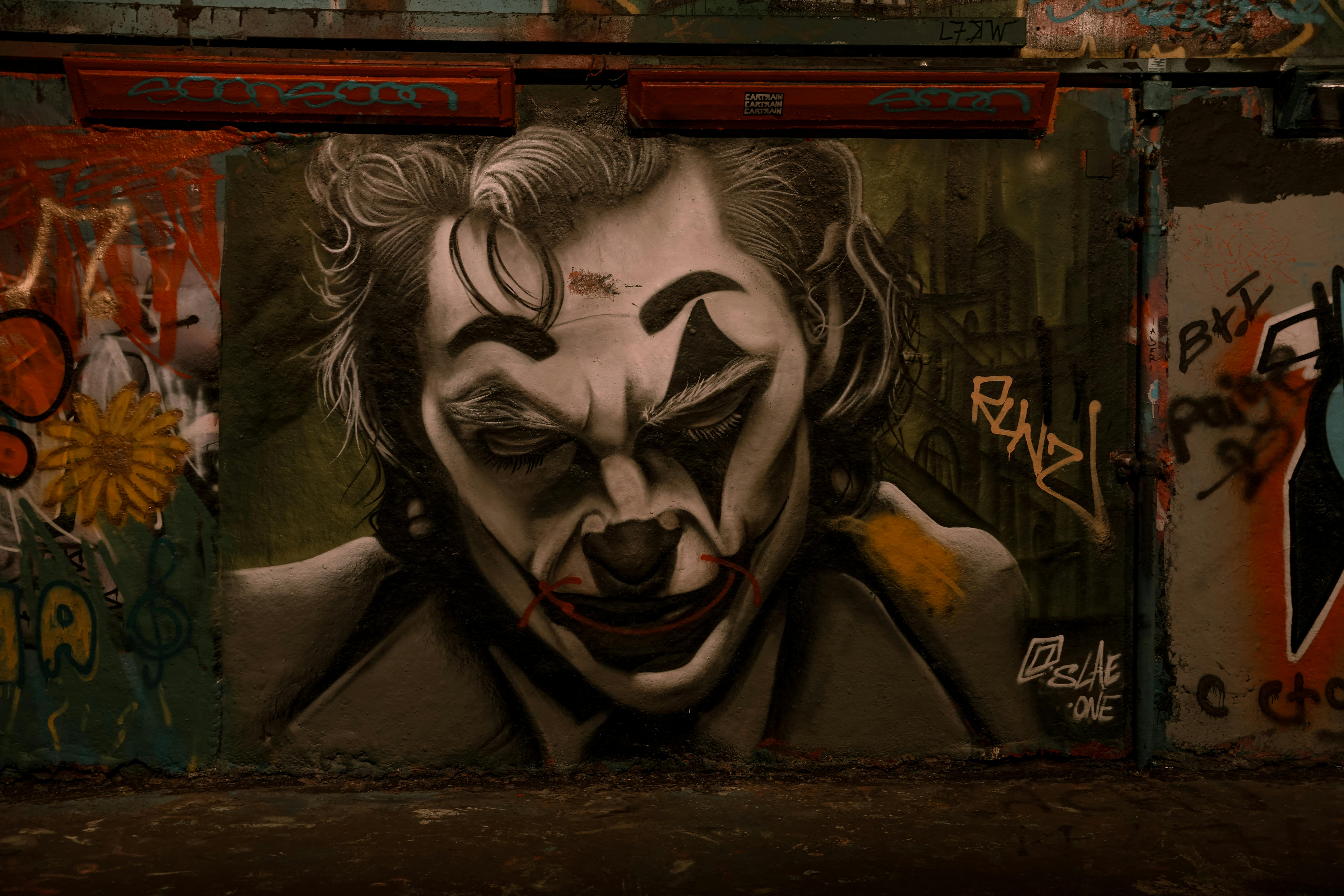 Joker Graffiti Art in London Tunnel · Free Stock Photo