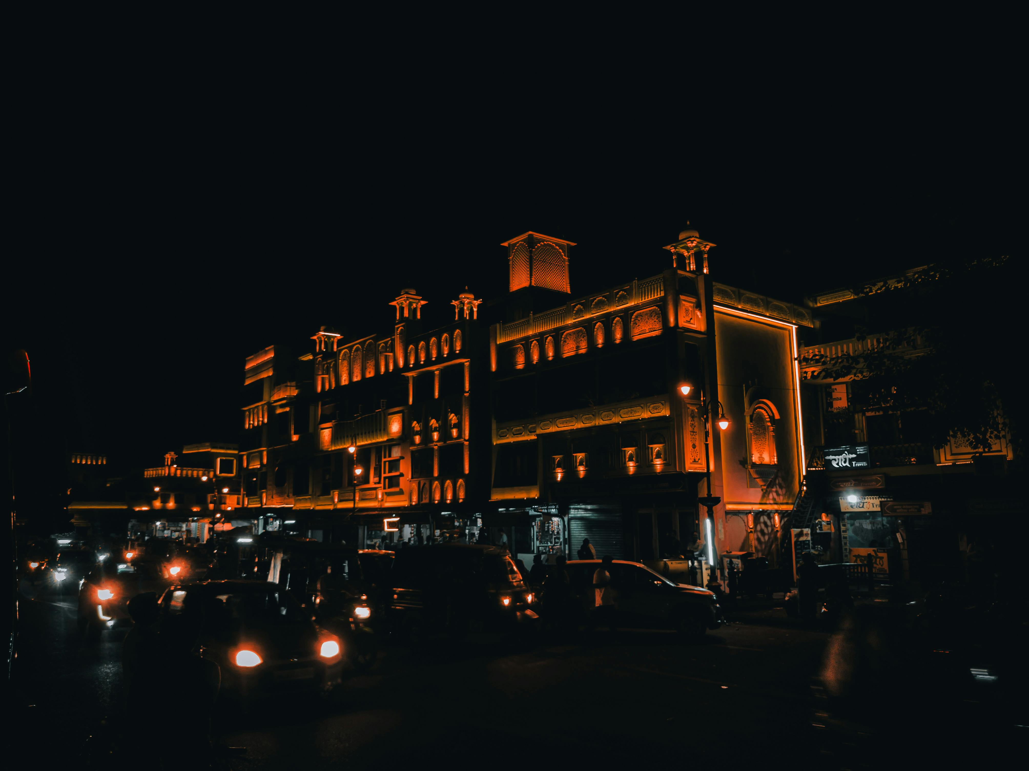 Vibrant Nighttime Cityscape in India · Free Stock Photo