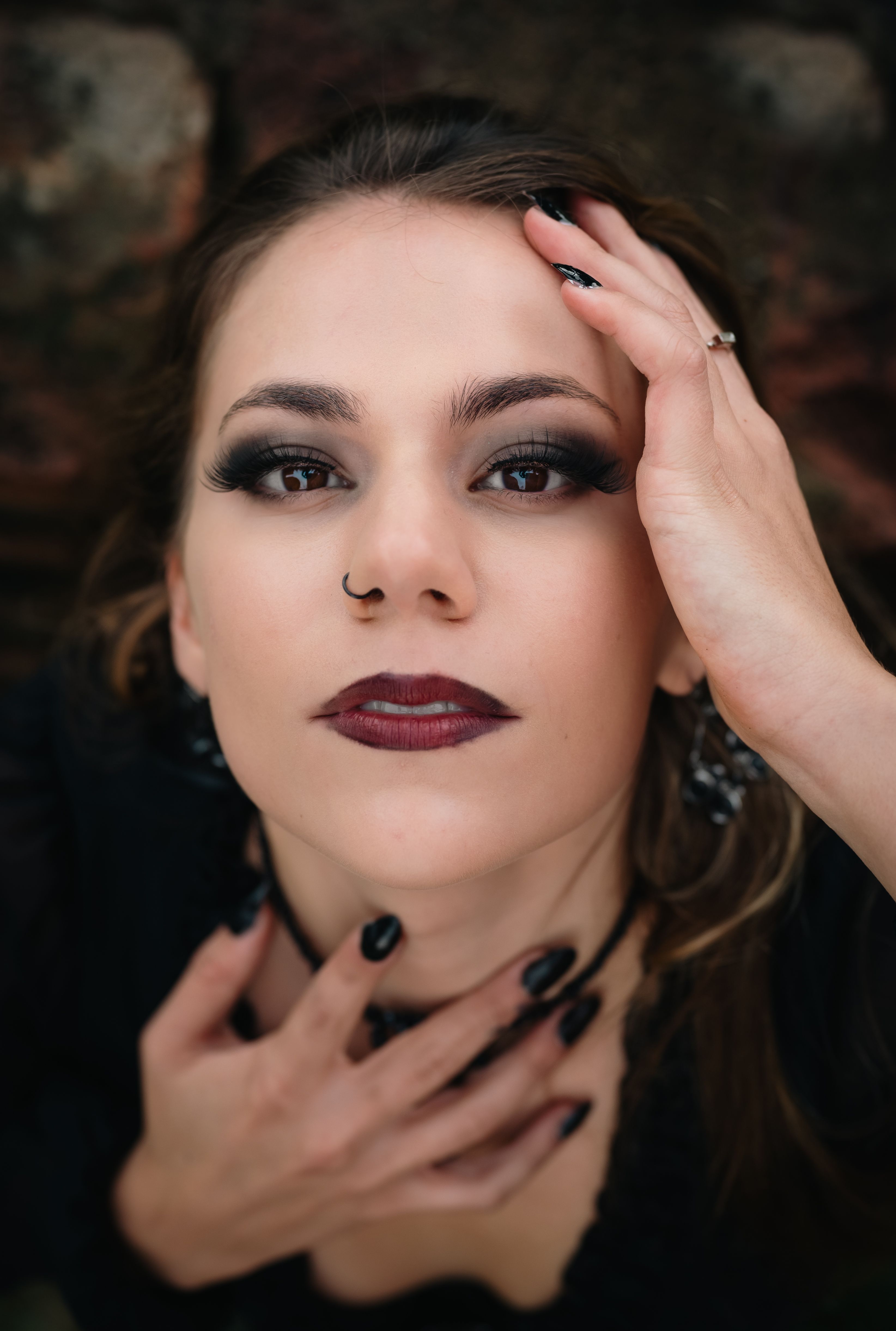 Gothic Style Female Portrait with Dark Makeup · Free Stock Photo
