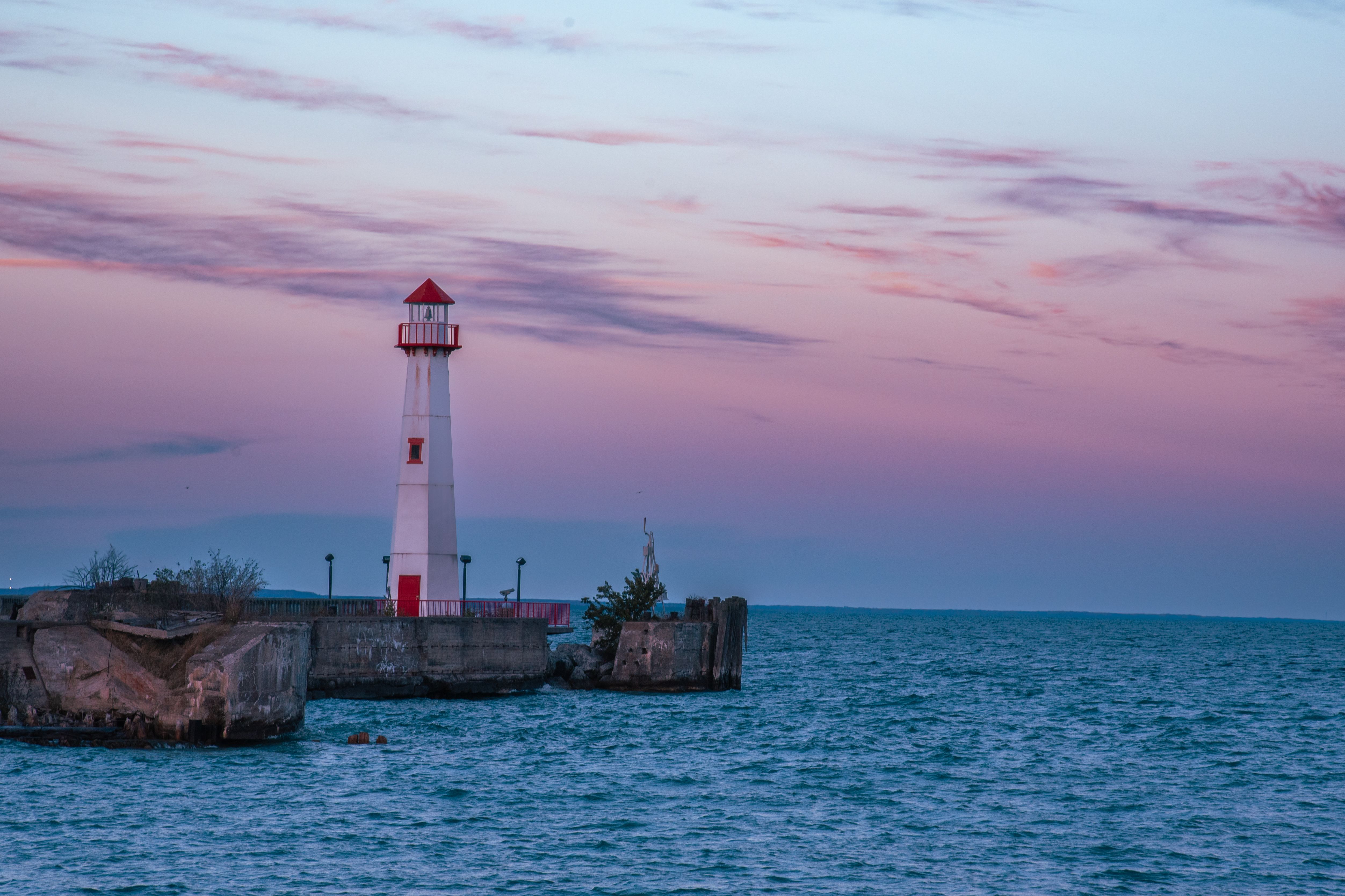 Mackinac Island Lighthouse at Sunset · Free Stock Photo
