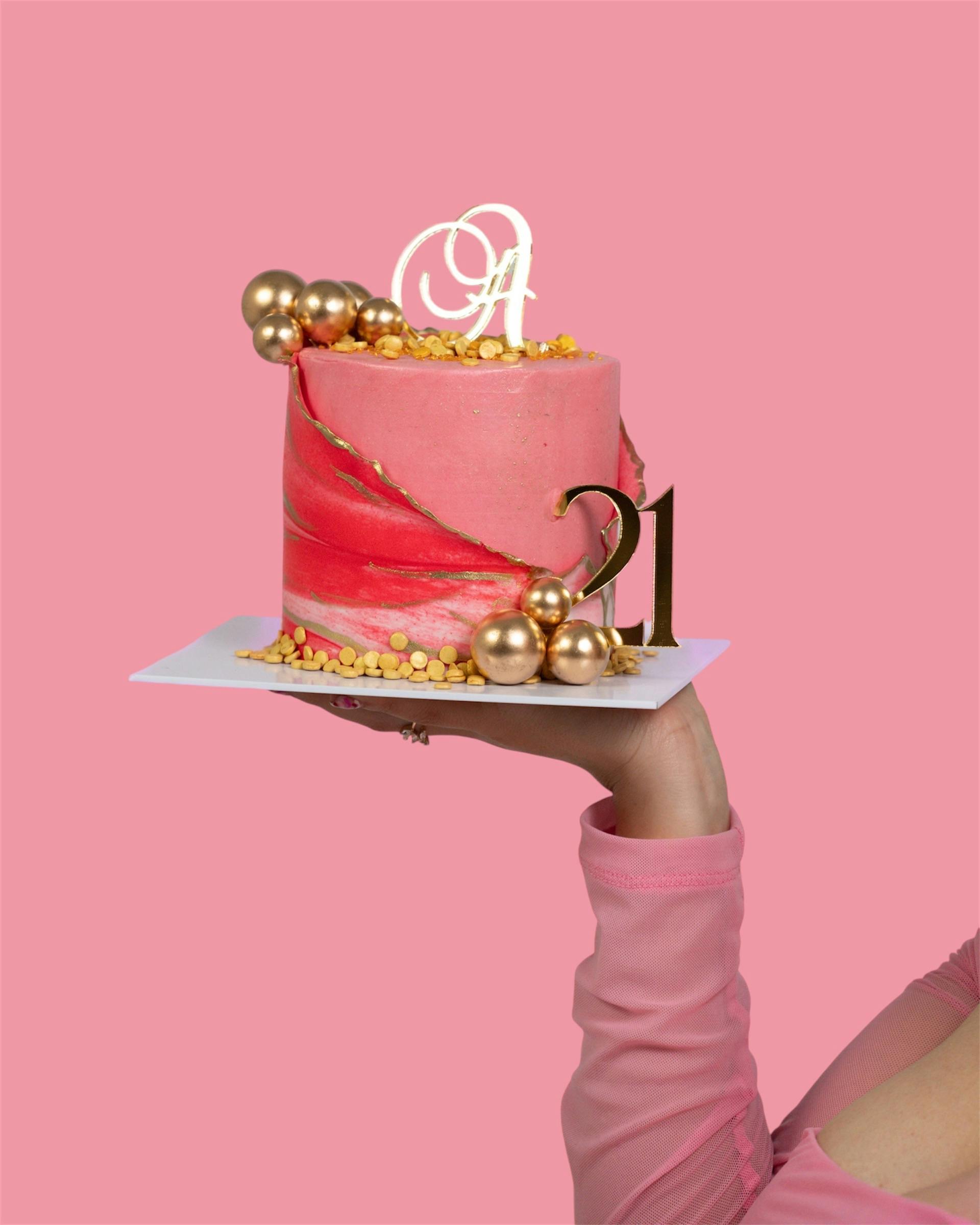 Pink Three-layered Cake · Free Stock Photo