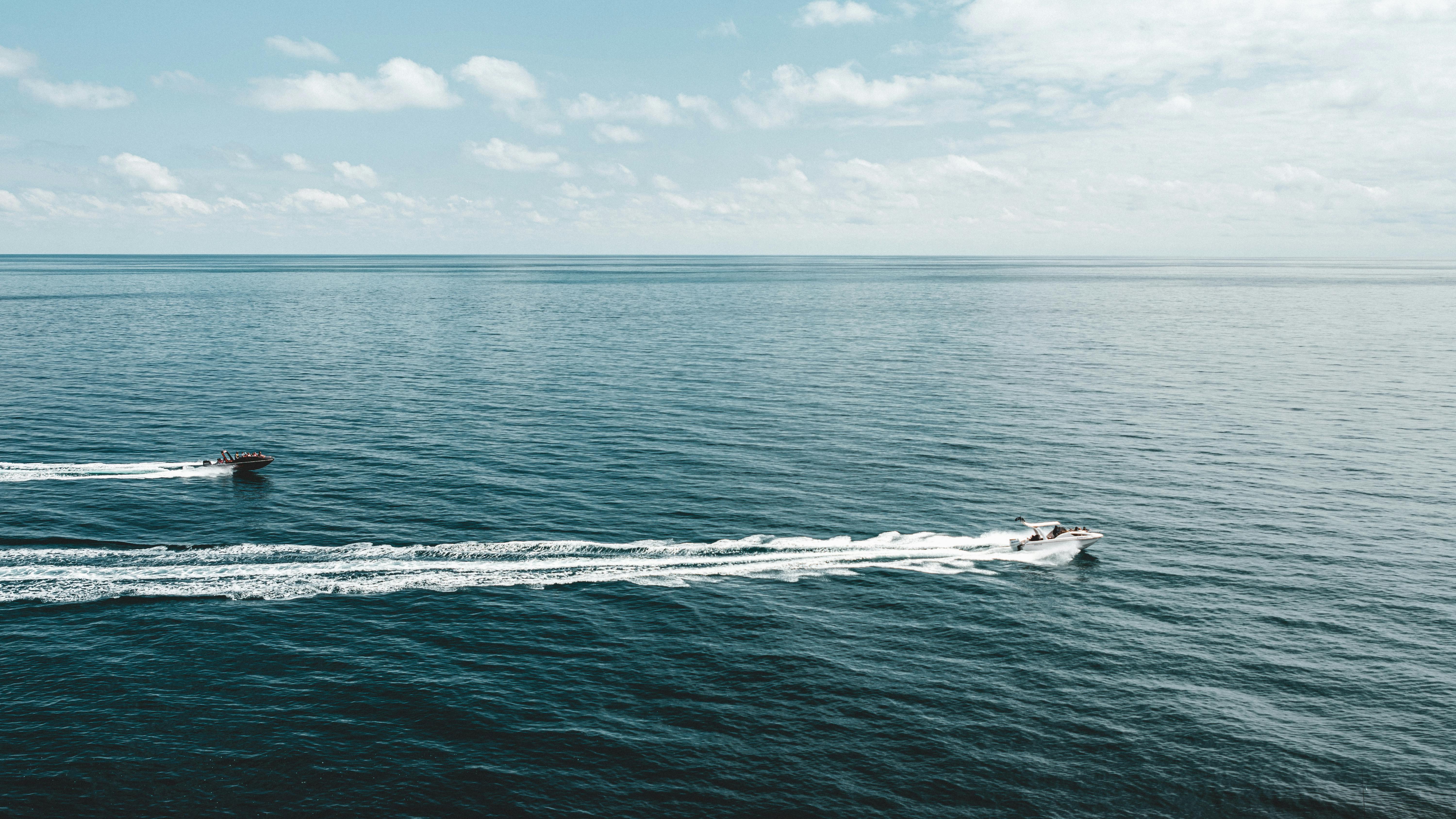 Two White Motorboats · Free Stock Photo