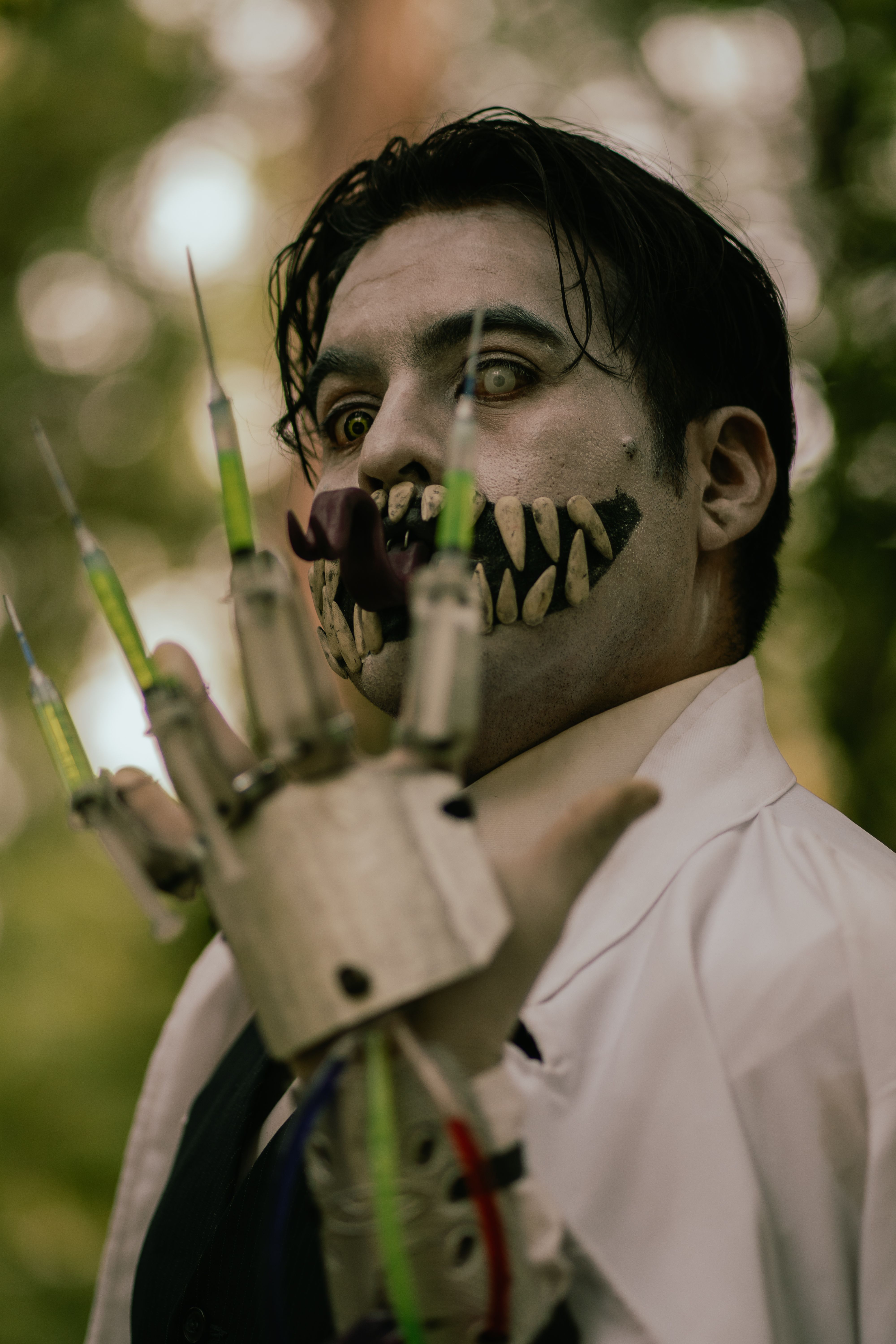 Horror Cosplay Character with Prosthetic Hand · Free Stock Photo