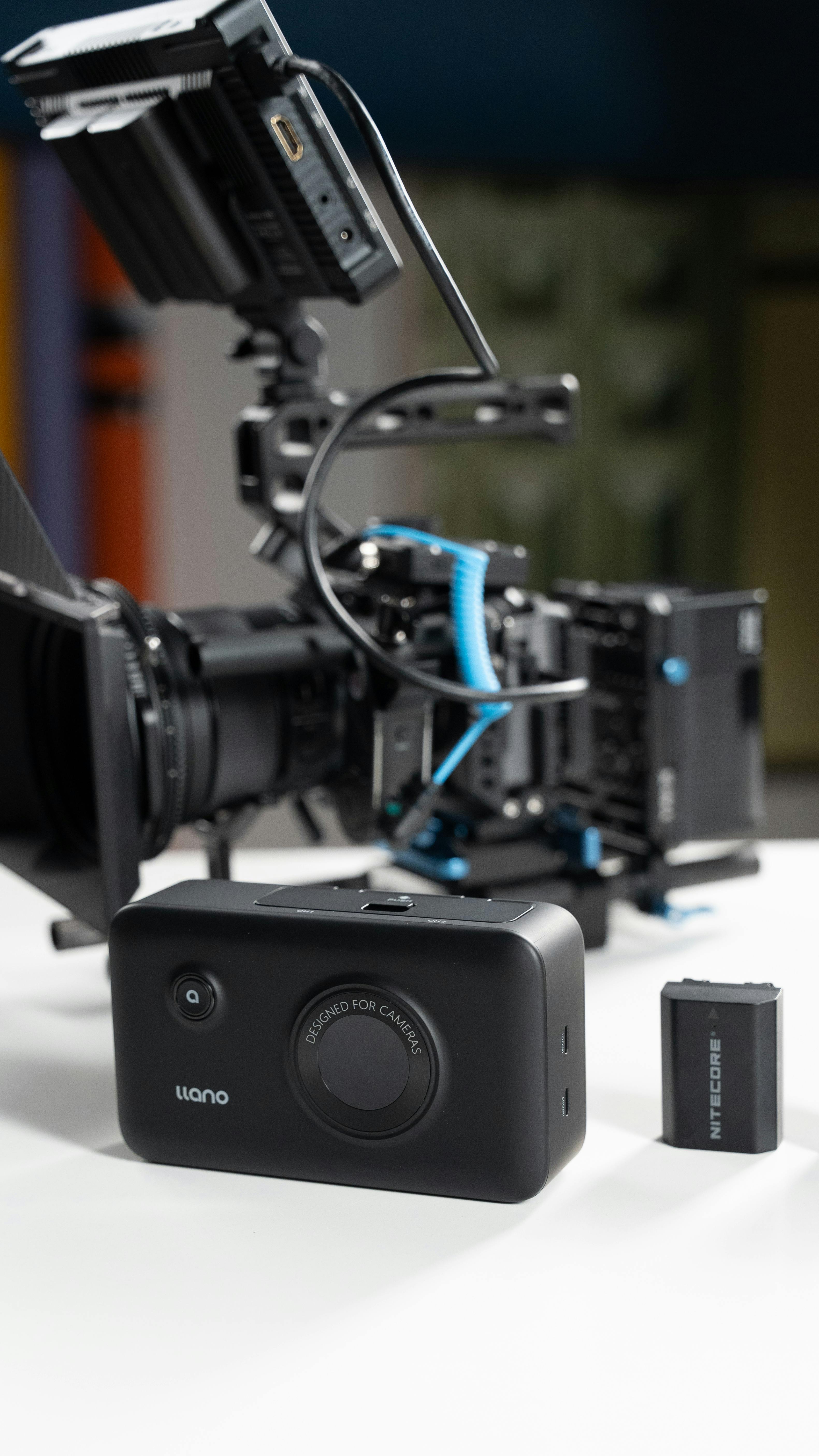 Professional Video Camera Setup with Accessories · Free Stock Photo