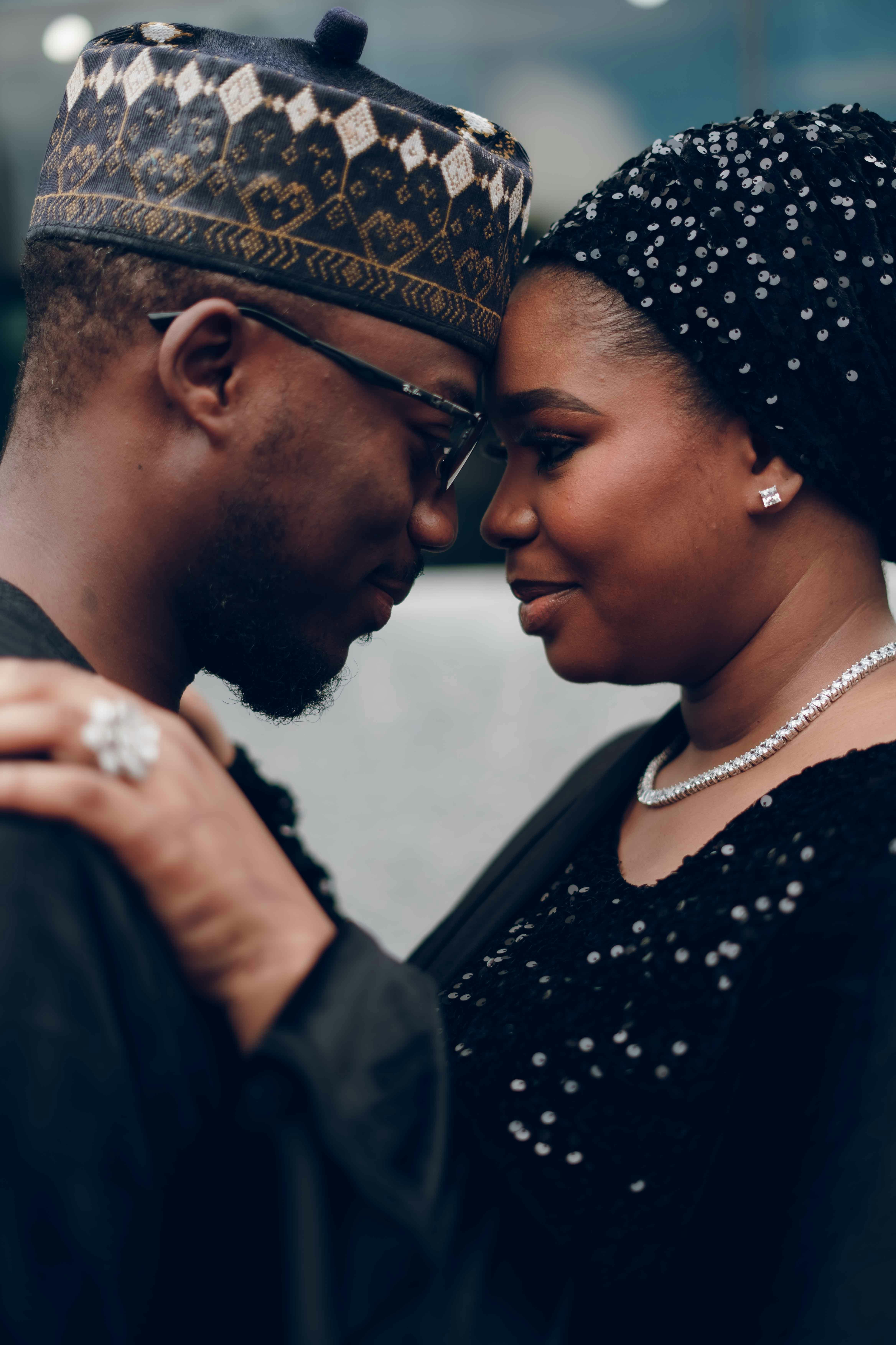 Romantic African Couple Embracing in Traditional Attire · Free Stock Photo