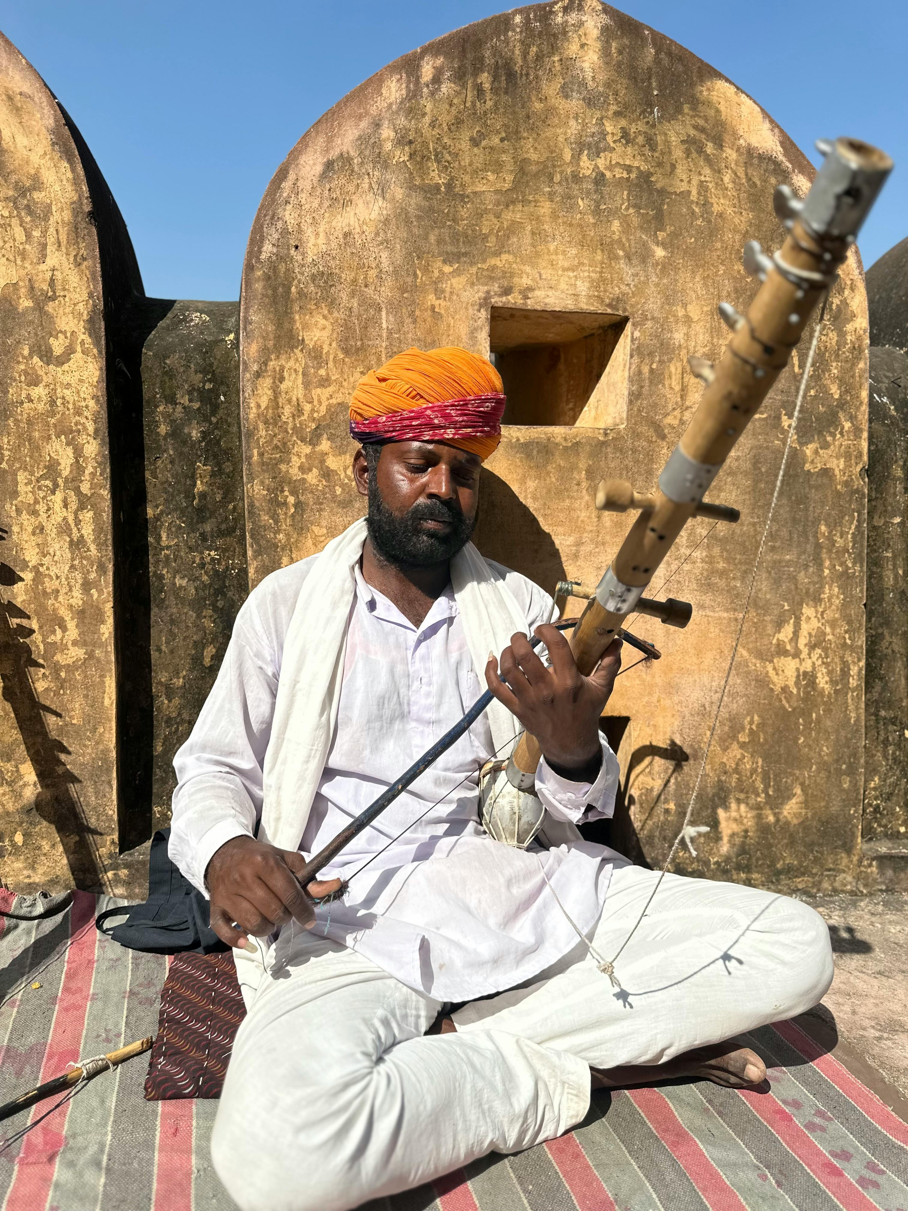 Traditional Indian Musician with Ravanahatha · Free Stock Photo