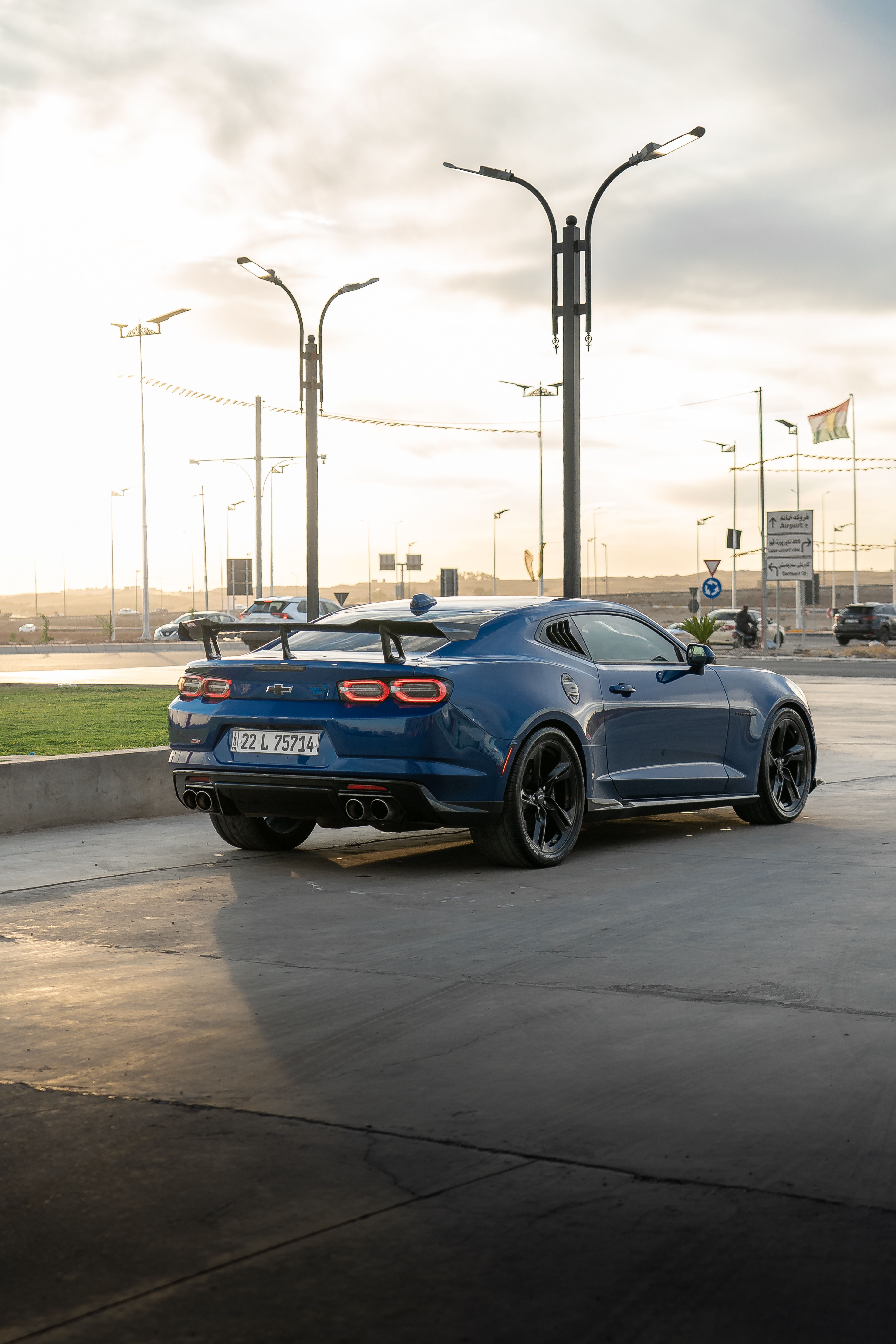 Chevrolet Camaro SS at Sunset in Urban Setting · Free Stock Photo