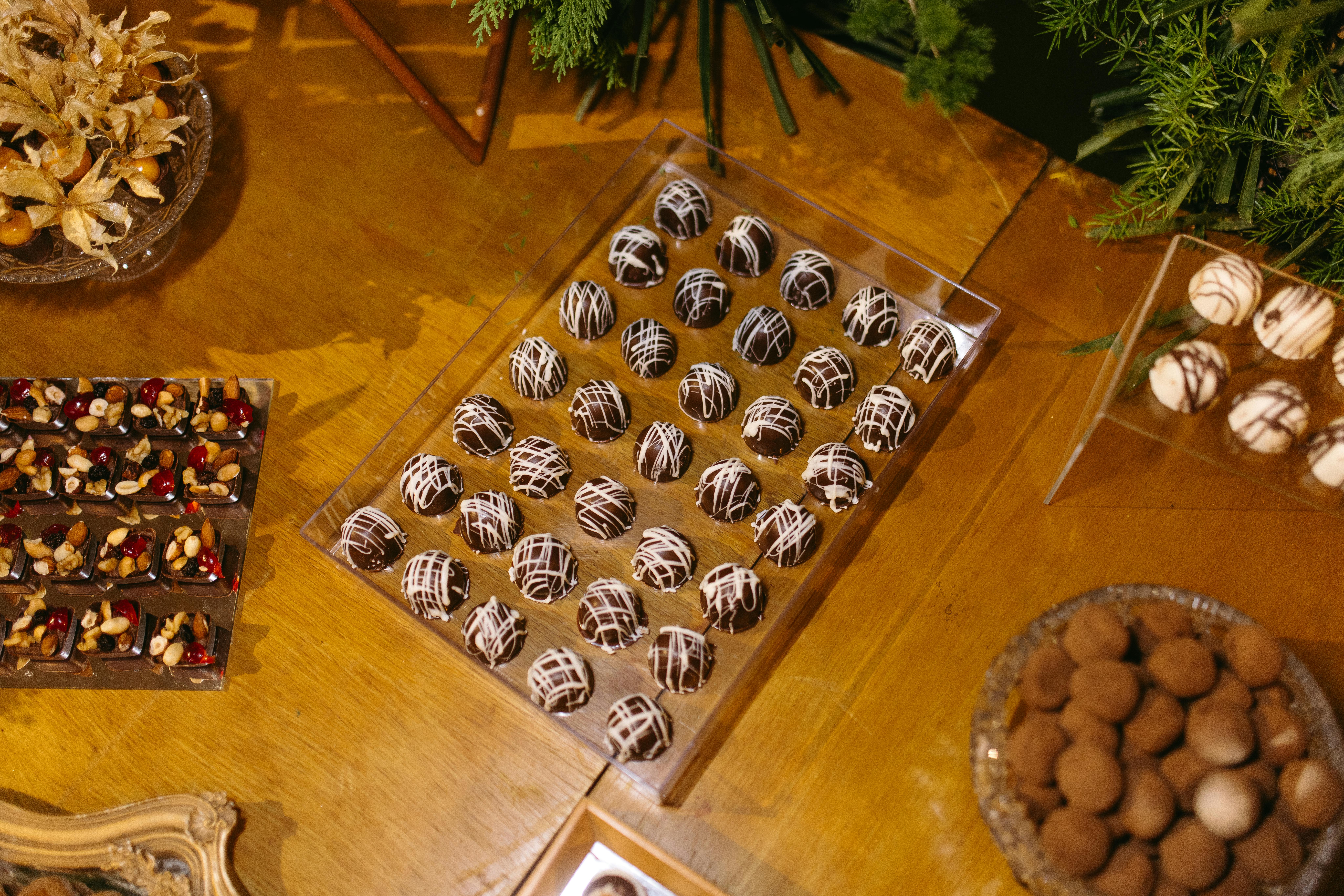 Assorted Gourmet Chocolate Truffles Display · Free Stock Photo