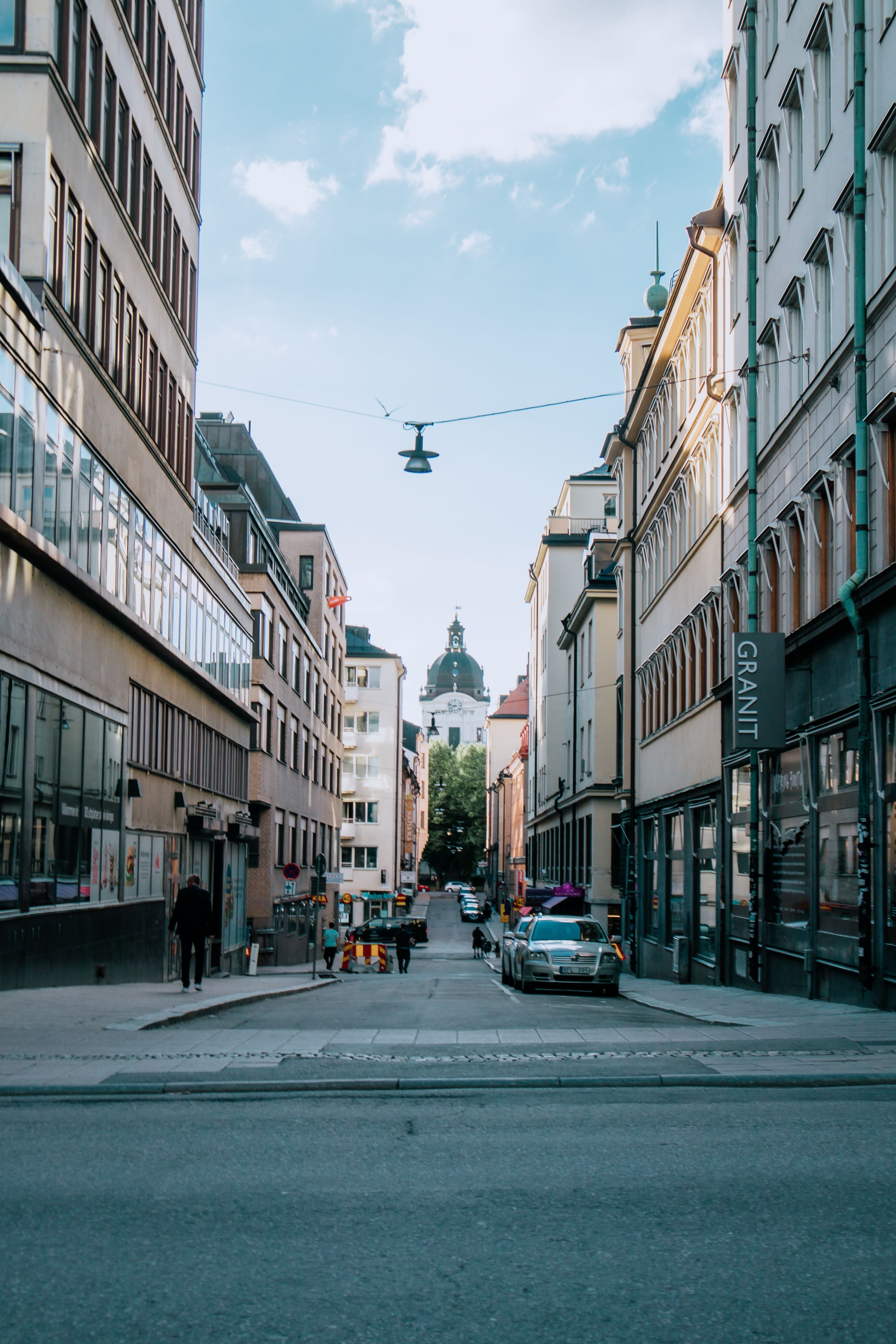 Scenic Urban Street with Historic Church View · Free Stock Photo