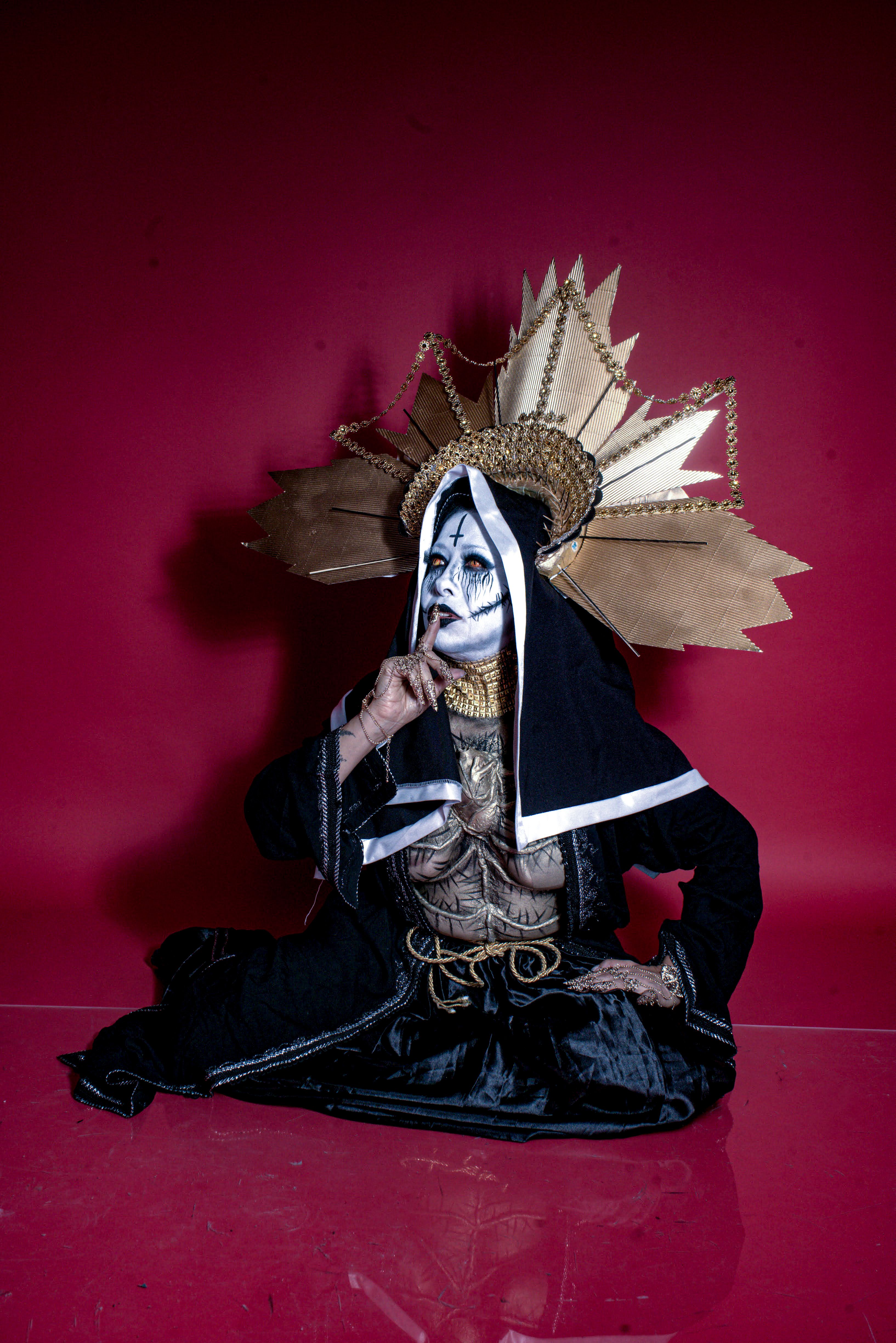 Dramatic Portrait of Person in Extravagant Costume · Free Stock Photo
