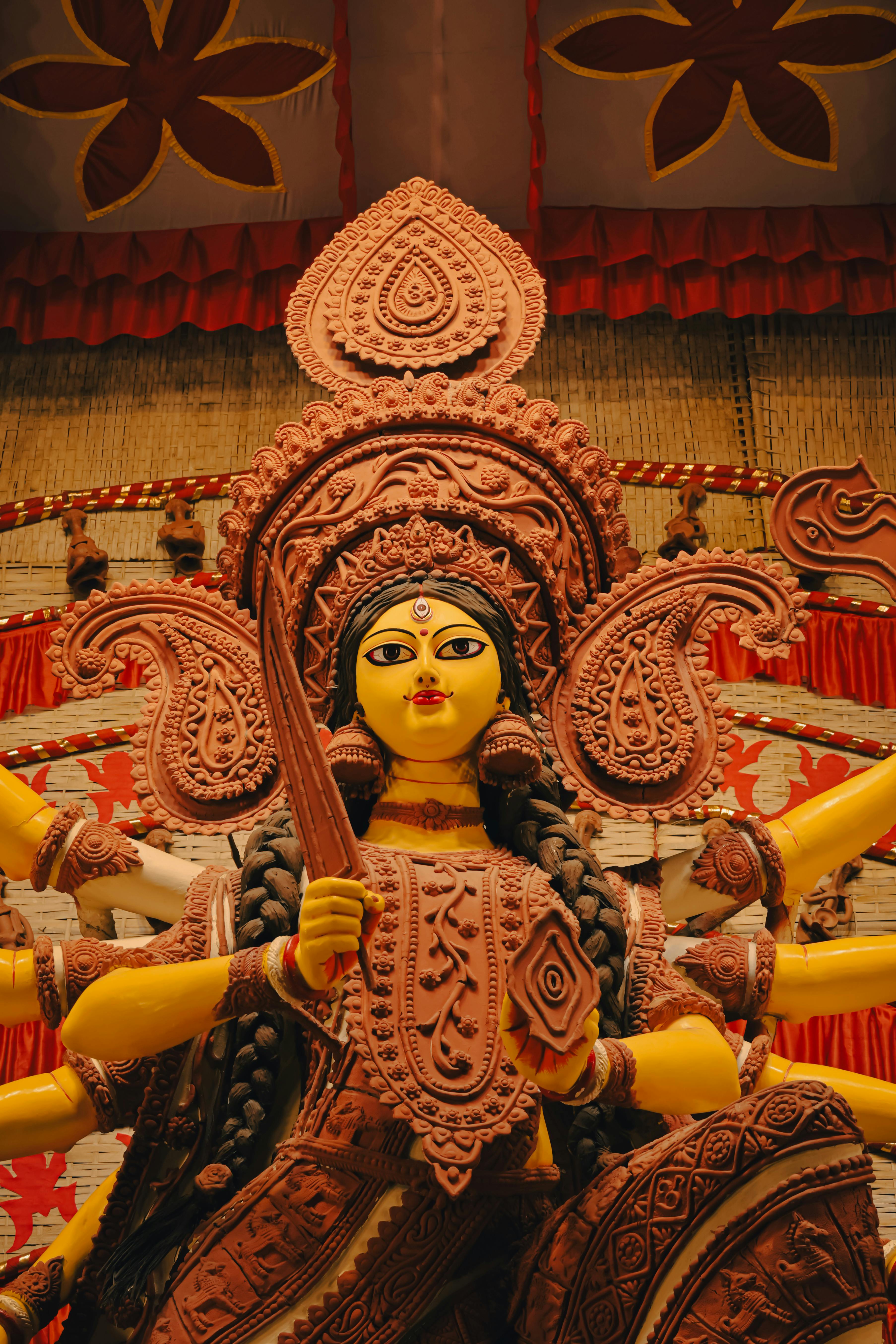 Durga Puja Hindu Goddess Image Close-Up Photo · Free Stock Photo