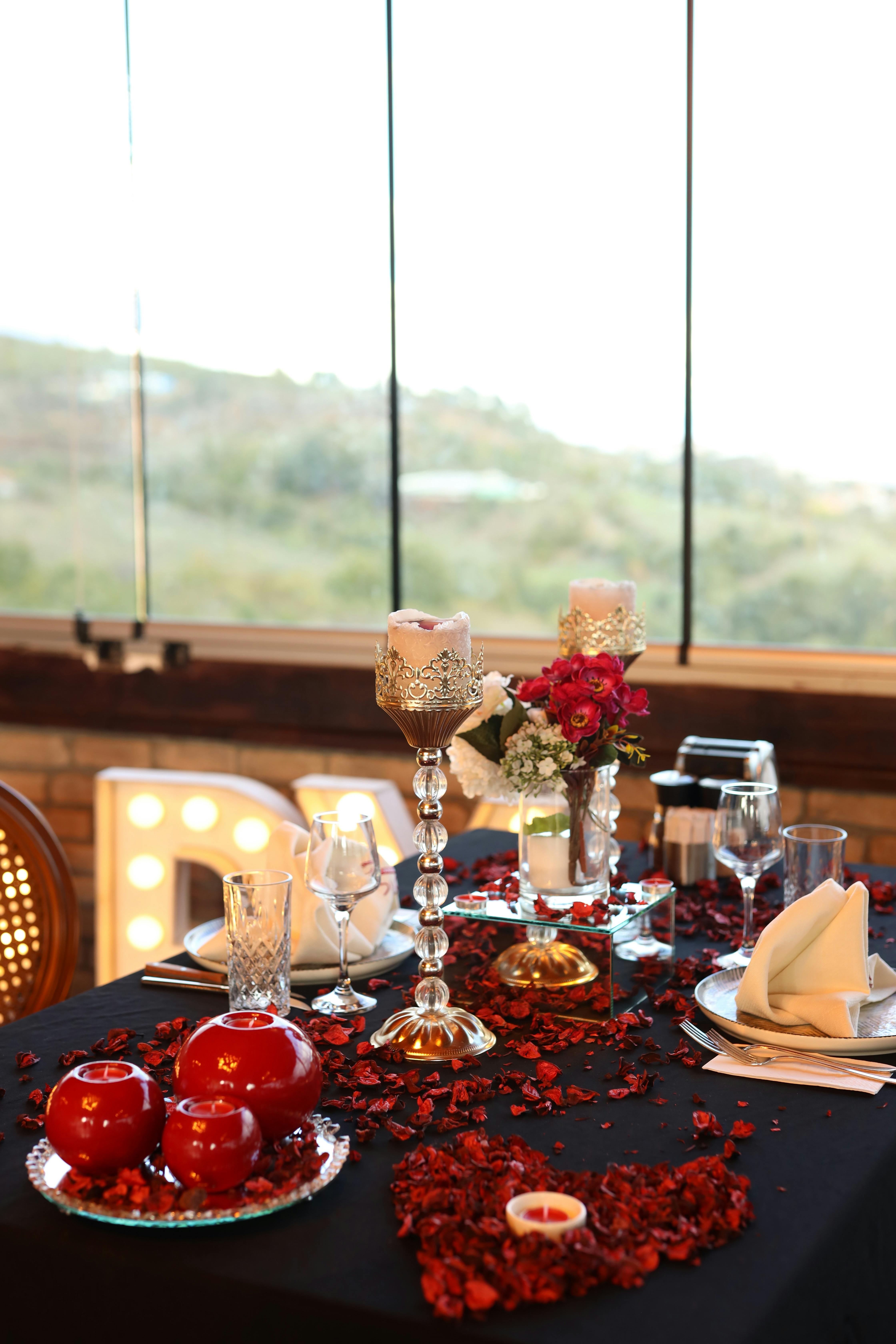 Elegant Romantic Dinner Party Table Setup · Free Stock Photo